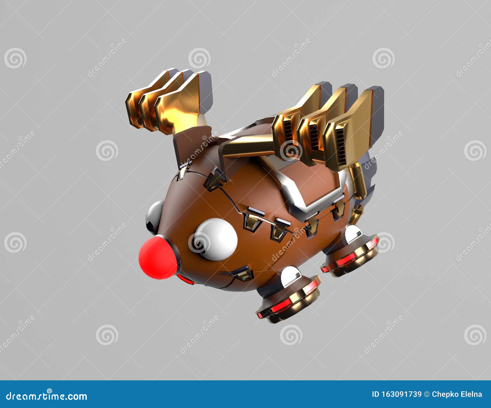 Robot Deer,fly Deer,christms Deer,3d Render Stock Illustration ...