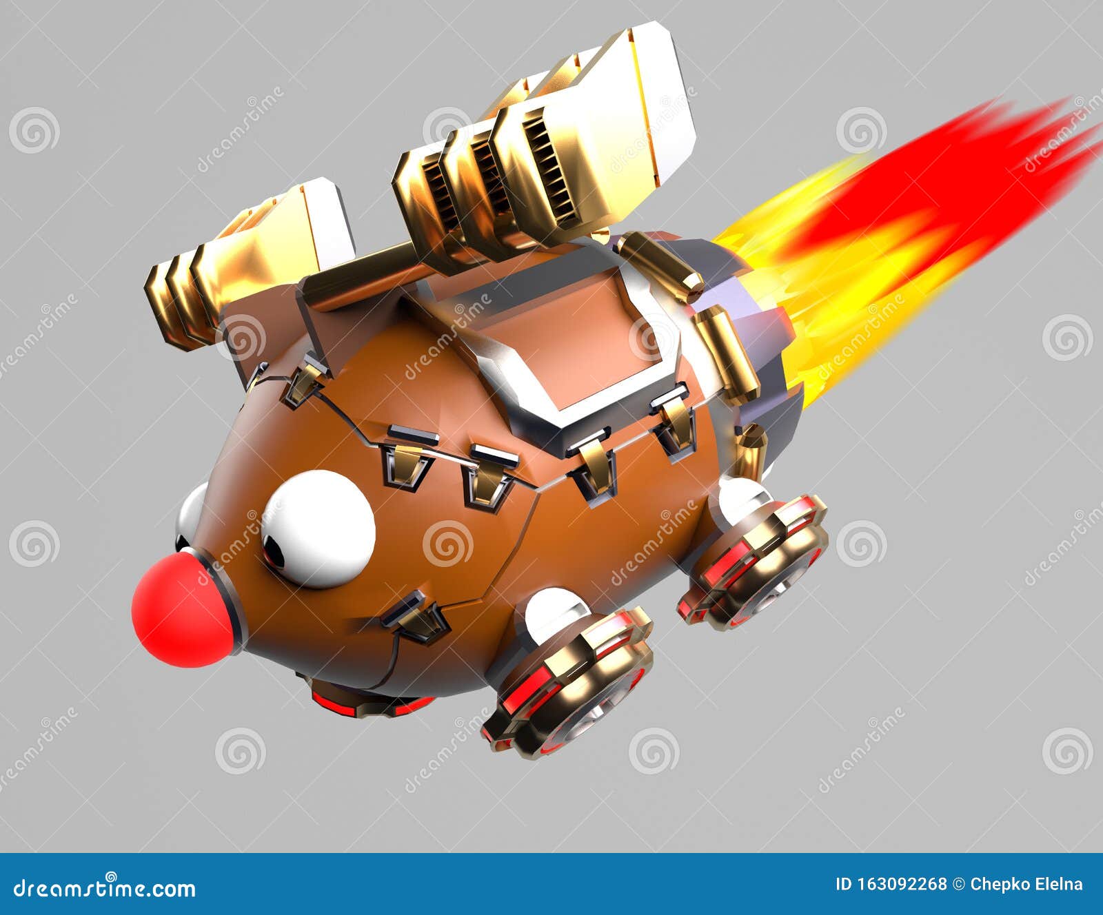 Robot Deer,fly Deer,christms Deer,3d Render Stock Illustration ...