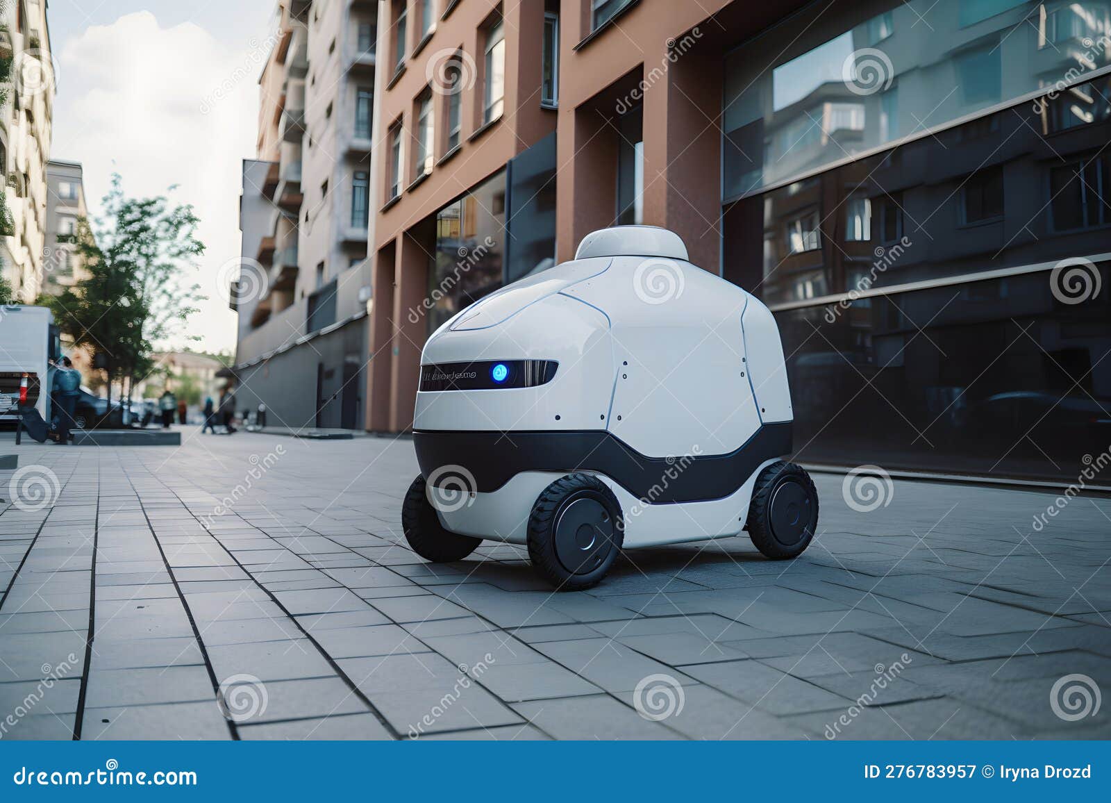 Robot Delivery in the City. Generation AI Stock Illustration ...