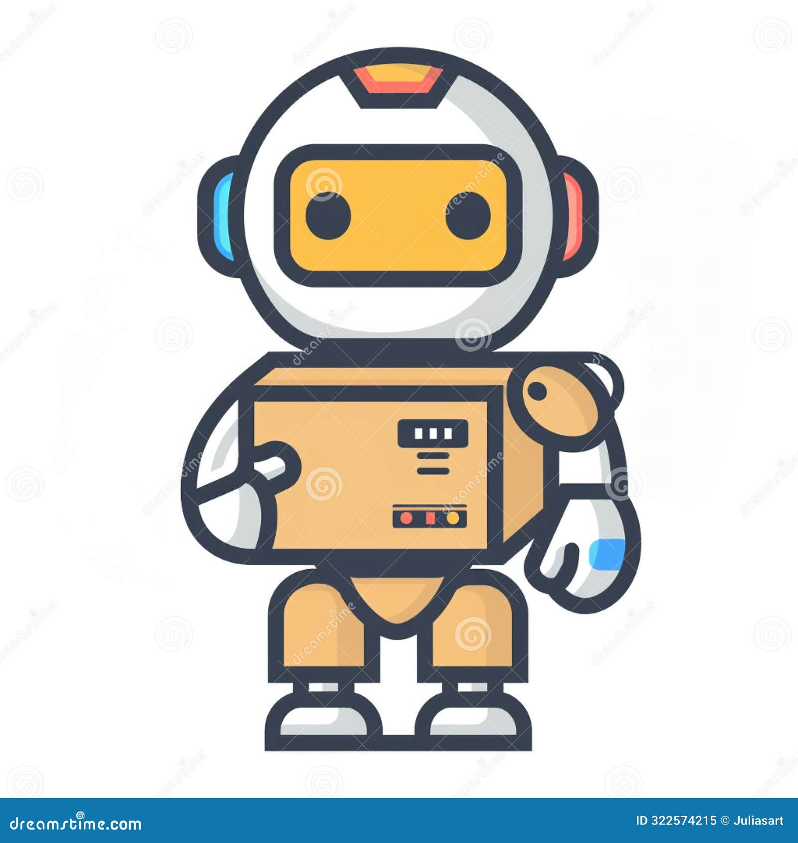 Robot Delivery, Robotic Man Carrying Box, Delivery Worker, Courier ...