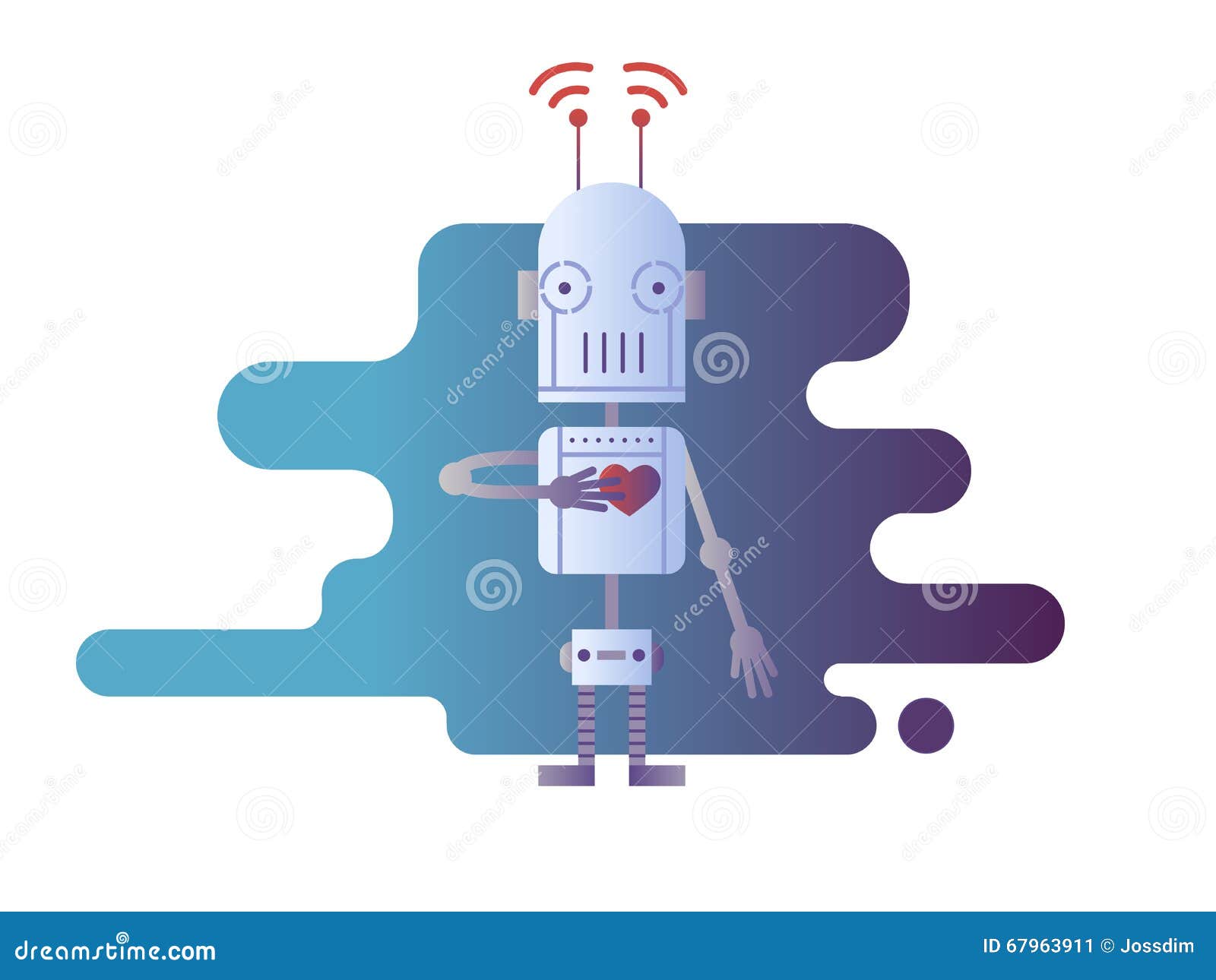 Robot design flat stock vector. Illustration of graphic - 67963911