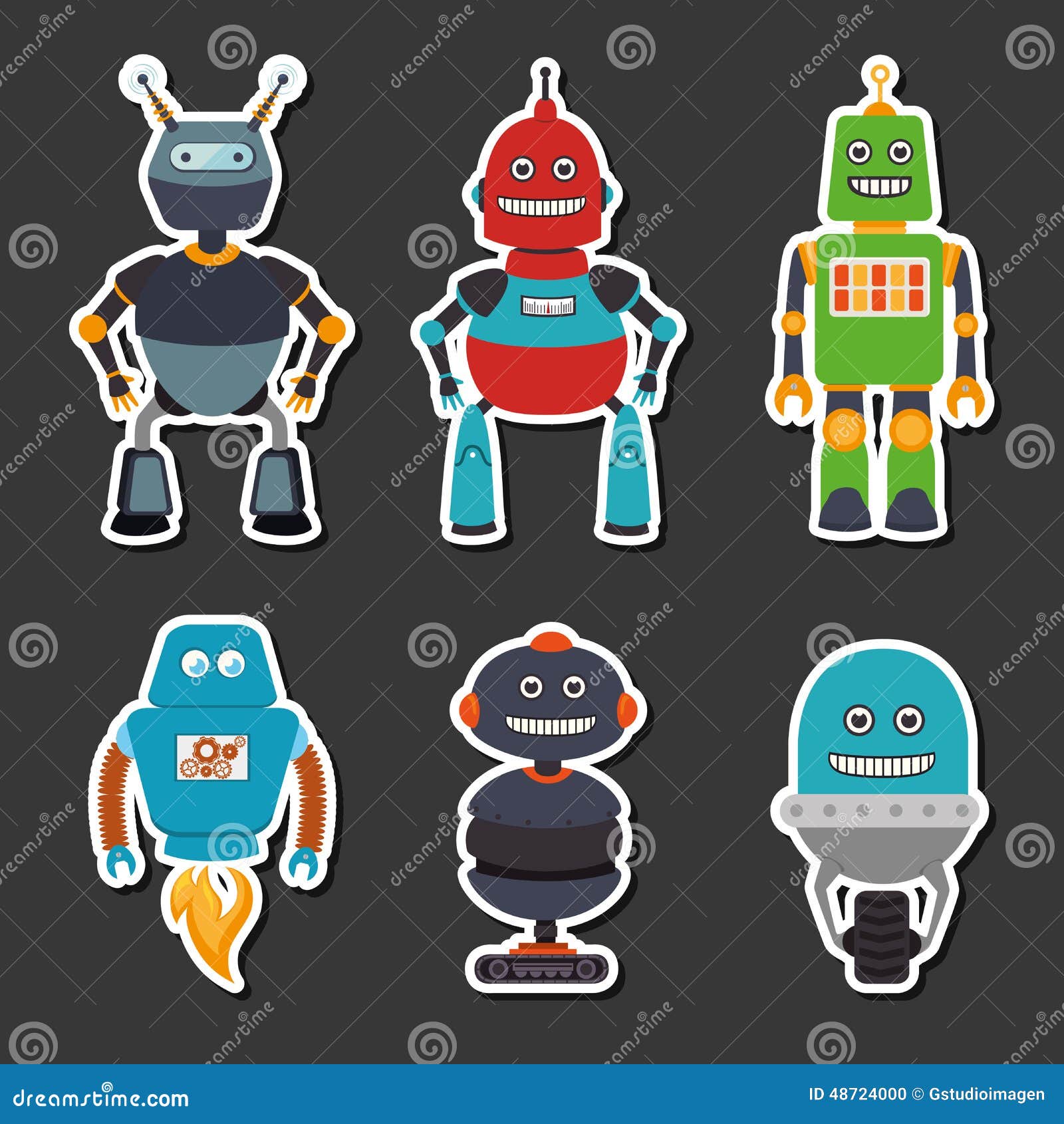 Robot Design Over Gray Background Vector Illustration Stock Vector ...