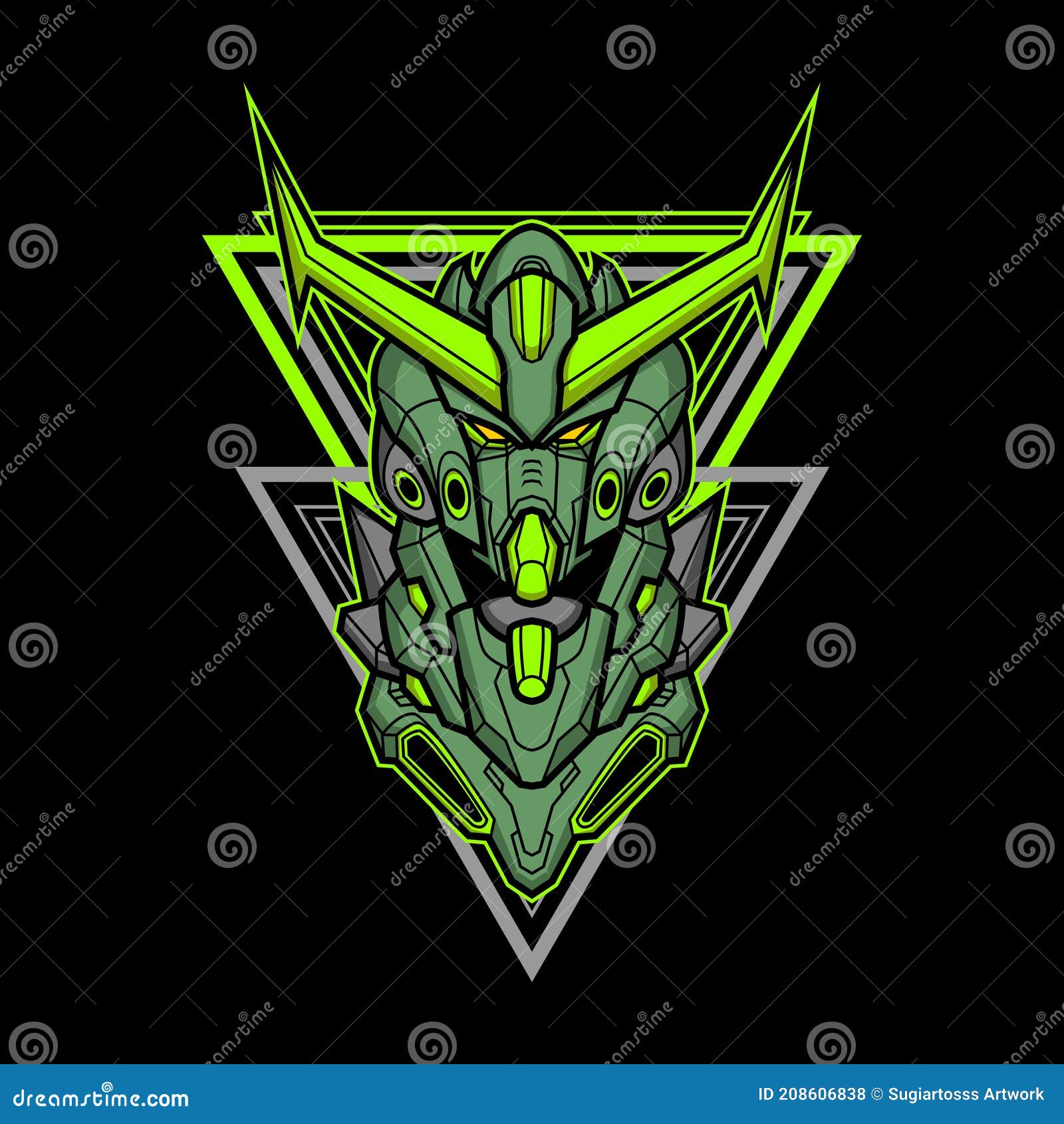 The Head of the Guard Robot 009 Stock Vector - Illustration of guard ...