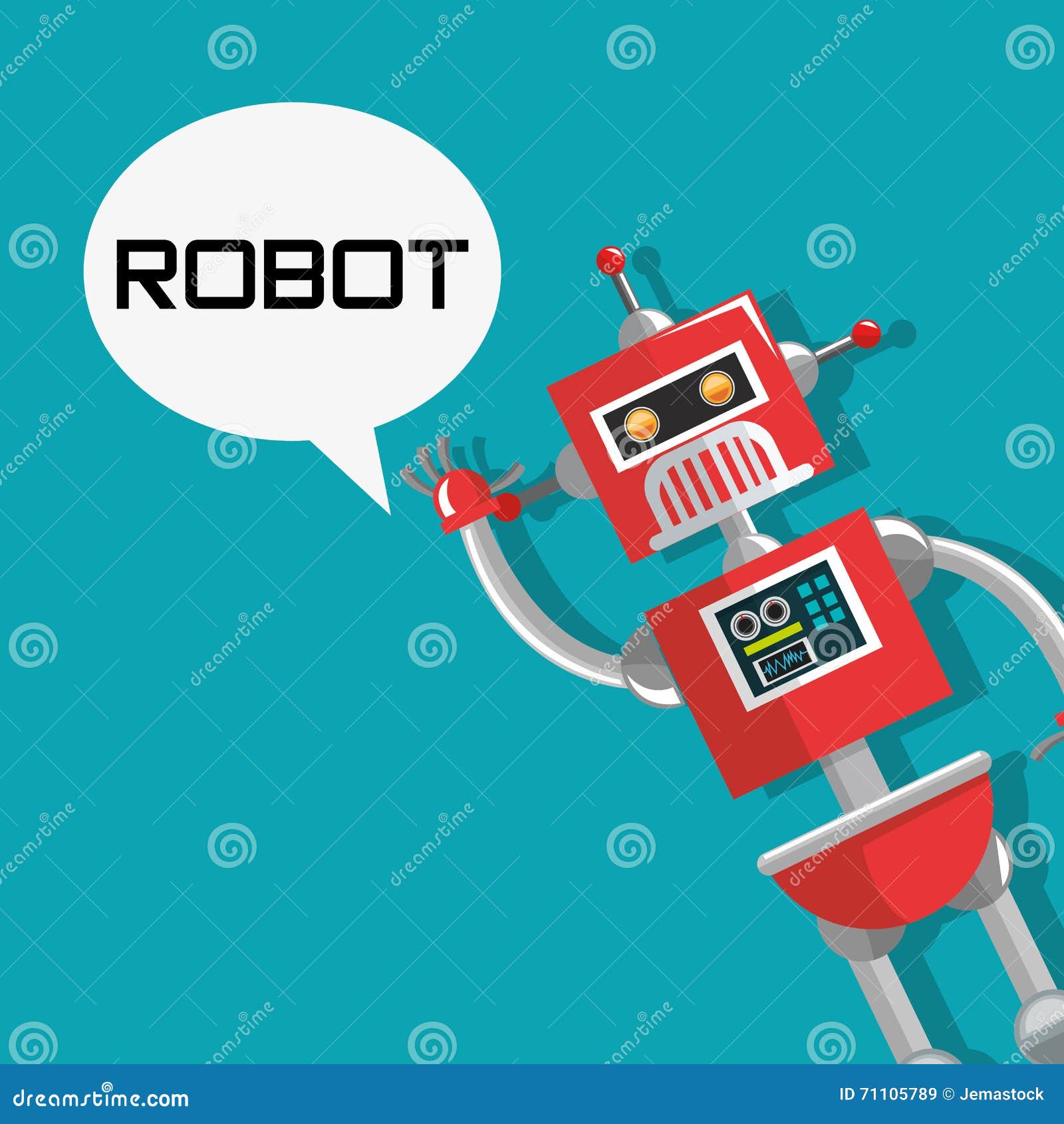 Robot Design. Technology Concept. Colorful Illustration Stock Vector ...