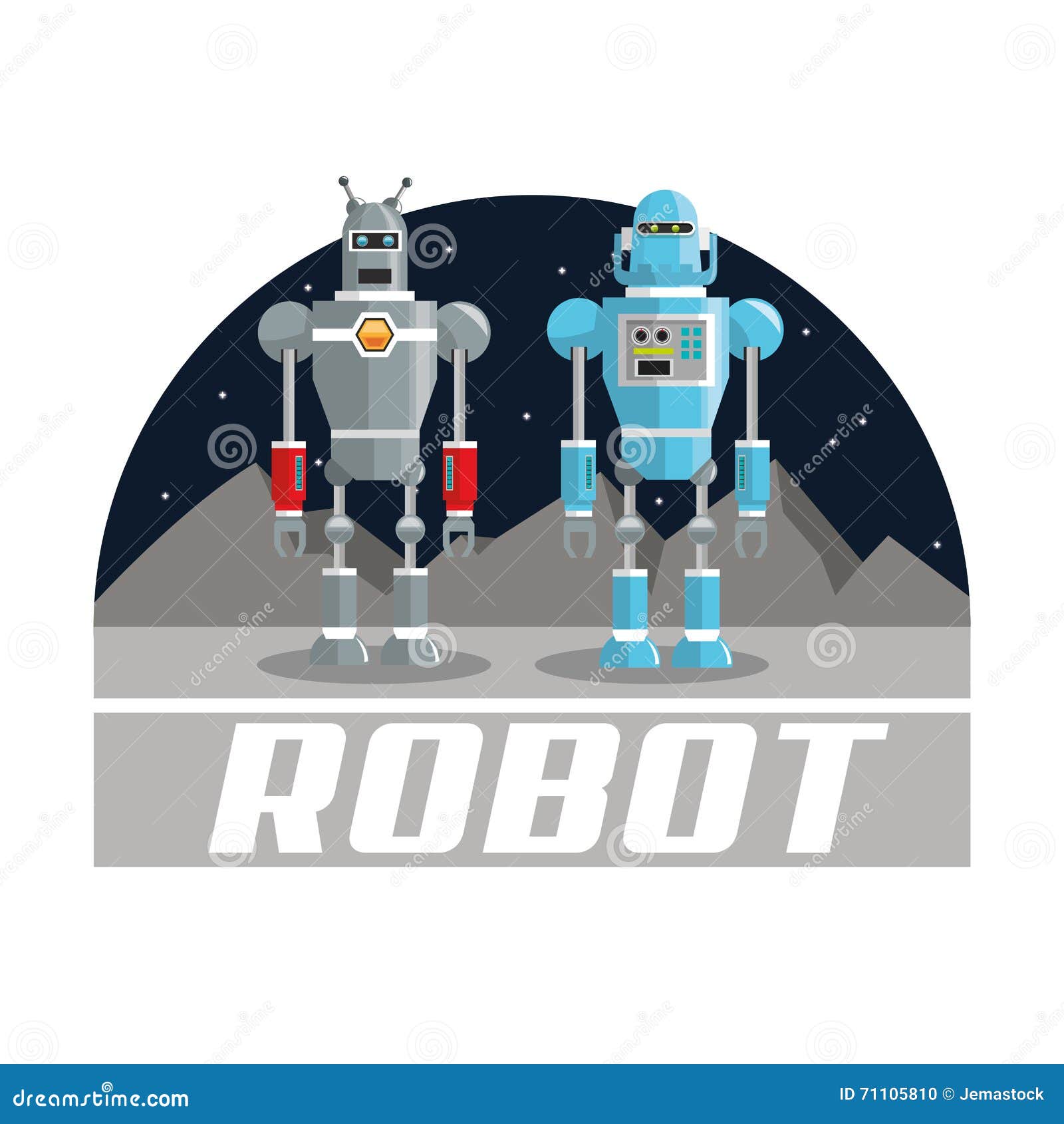 Robot Design. Technology Concept. Colorful Illustration Stock Vector ...