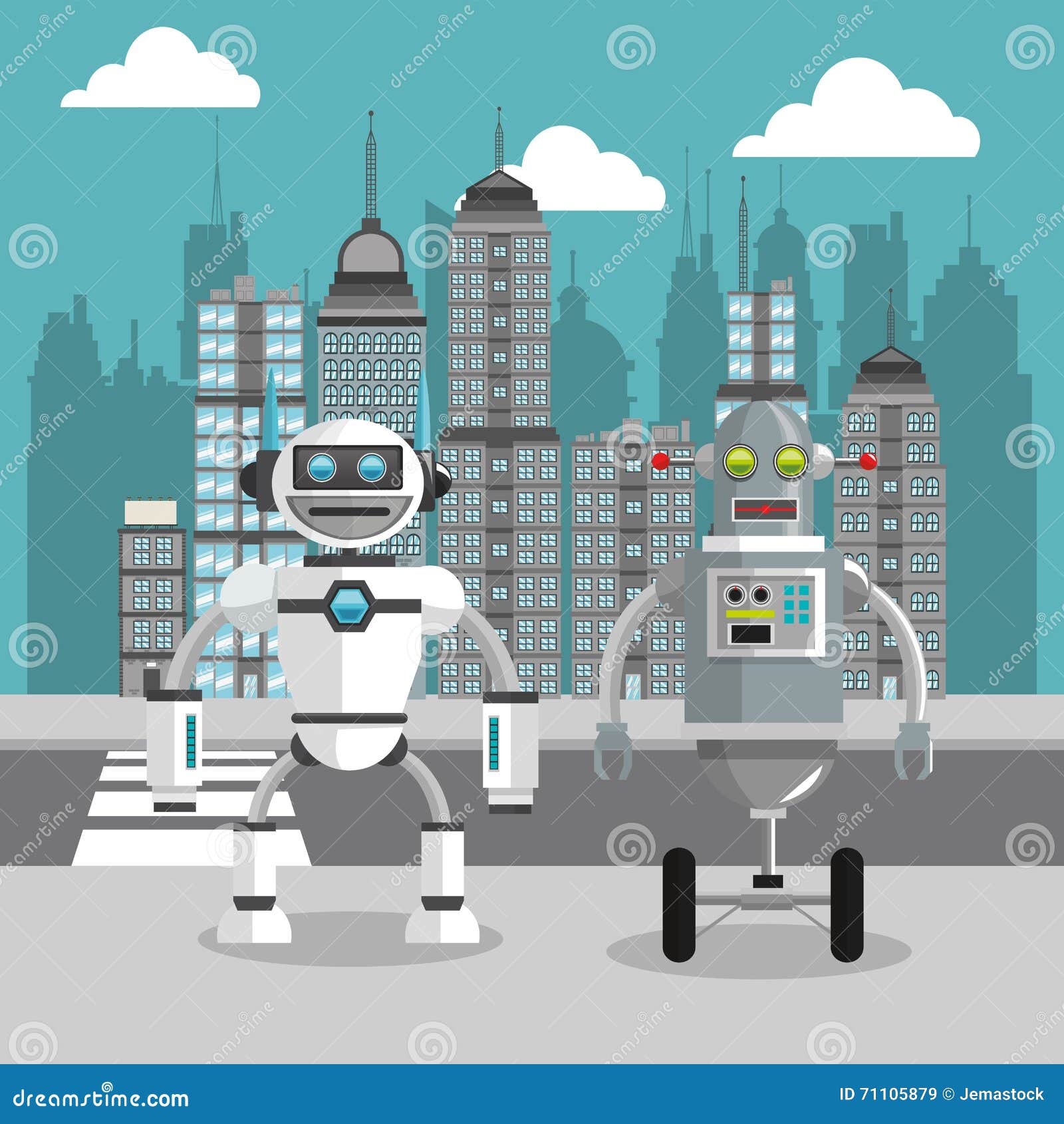 Robot Design. Technology Concept. Colorful Illustration Stock Vector ...