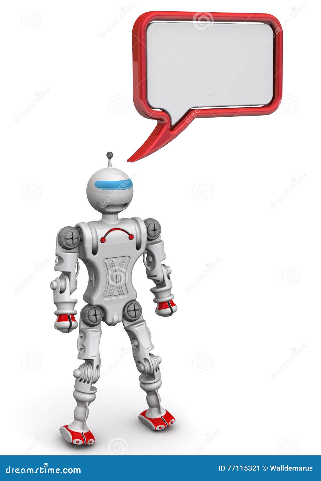 The Robot with the Dialog Cloud Stock Illustration - Illustration of ...
