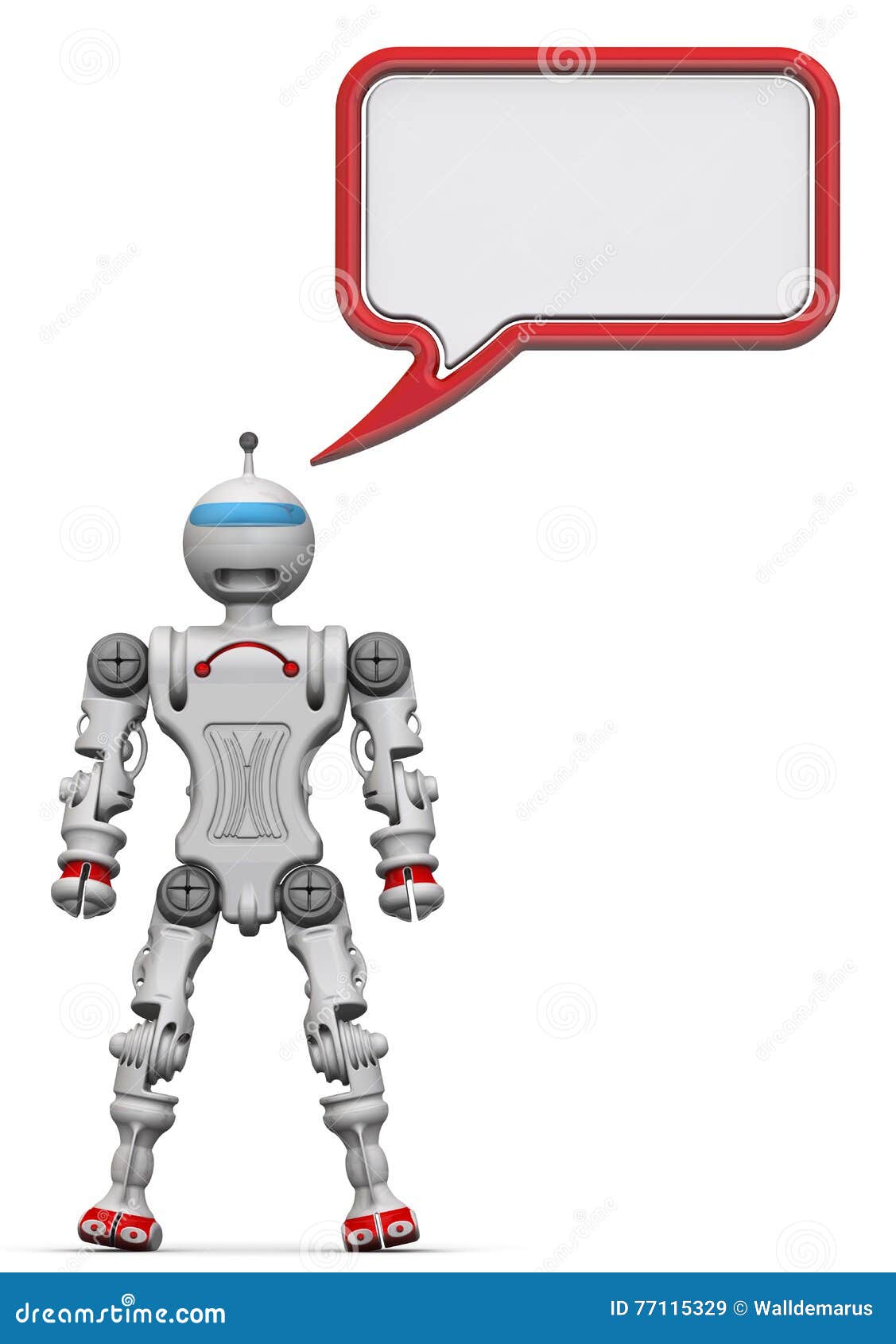 The Robot with the Dialog Cloud Stock Illustration - Illustration of ...
