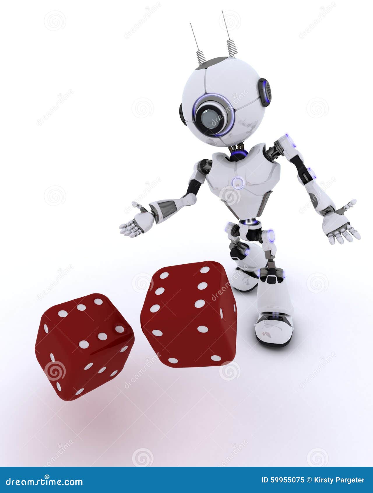 Robot with dice stock illustration. Illustration of electronics - 59955075