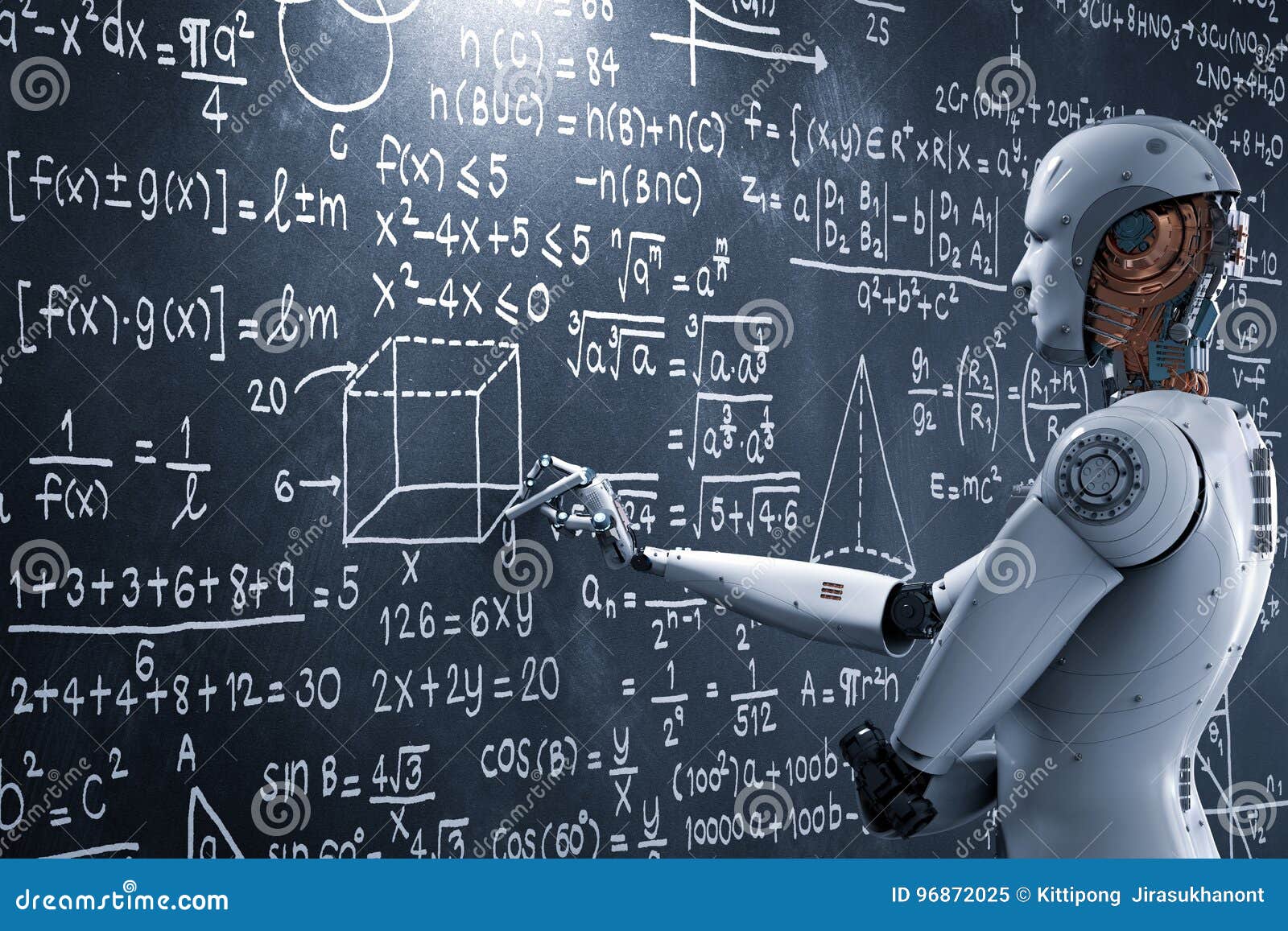 Robot Die of Problemen Leren Oplossen Stock Illustratie - Illustration ...