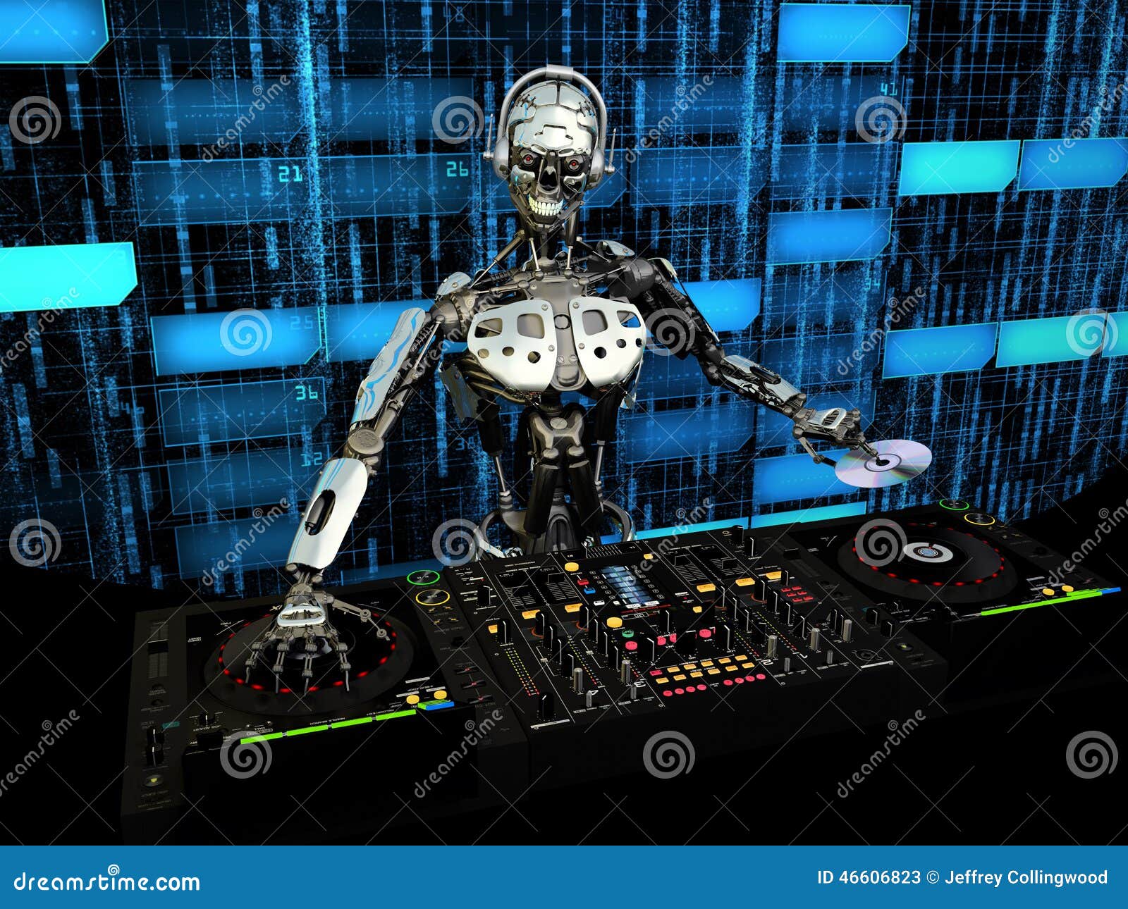 Robot DJ illustration stock. Illustration du maison, battement - 46606823