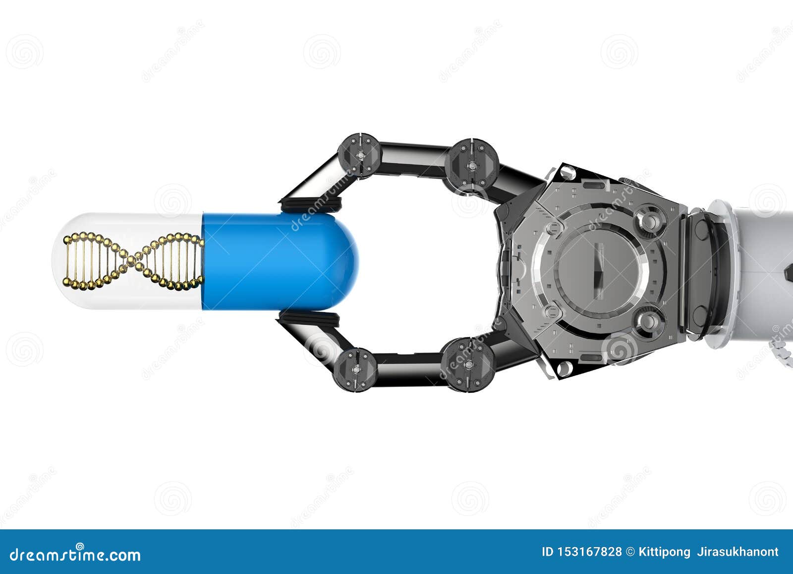 Robot with dna in capsule stock illustration. Illustration of biology ...