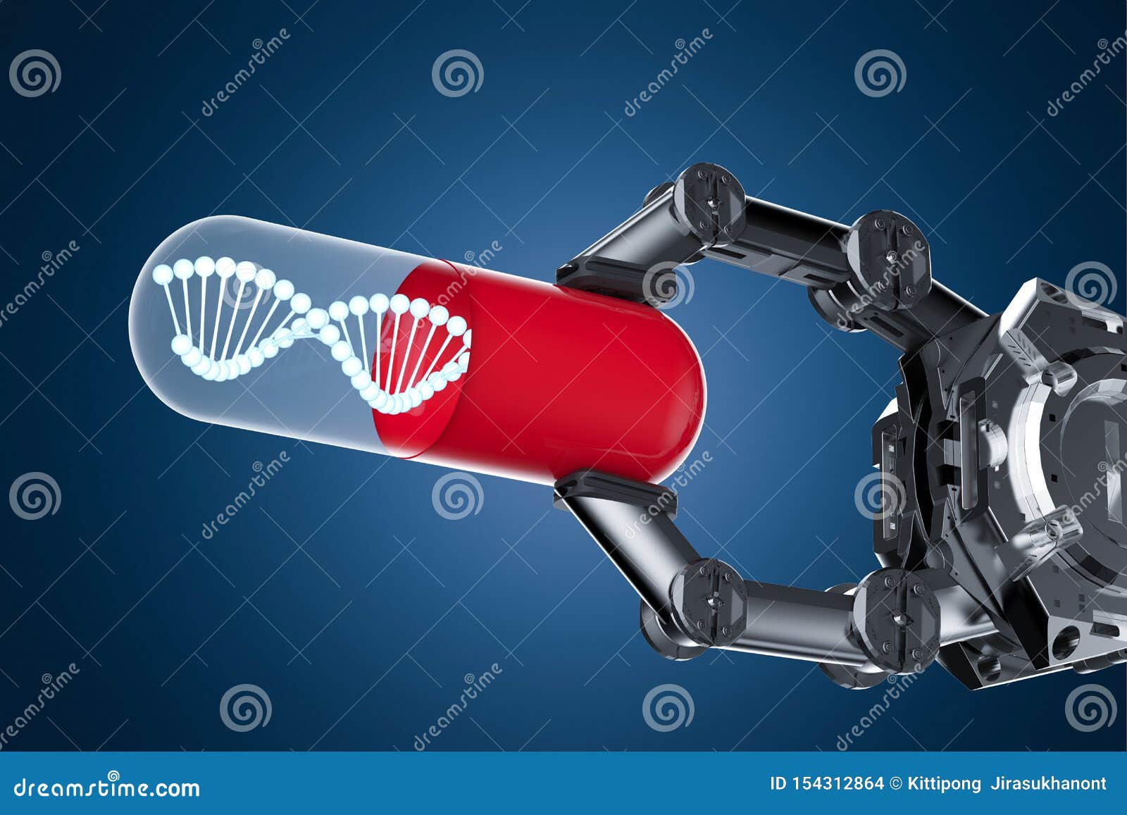 Robot with dna in capsule stock illustration. Illustration of structure ...