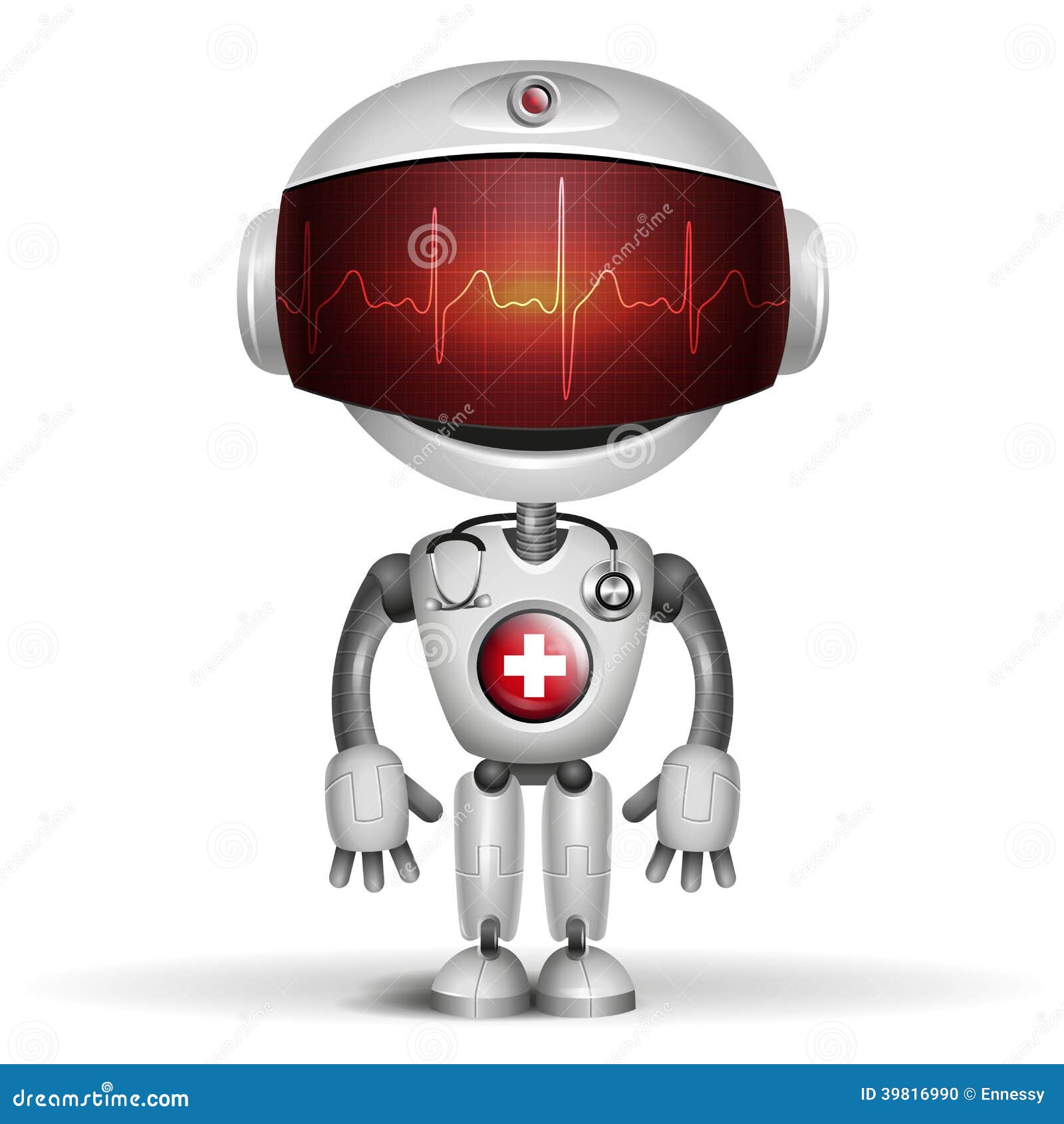 Robot Doctor With Stethoscope Vector Illustration | CartoonDealer.com ...