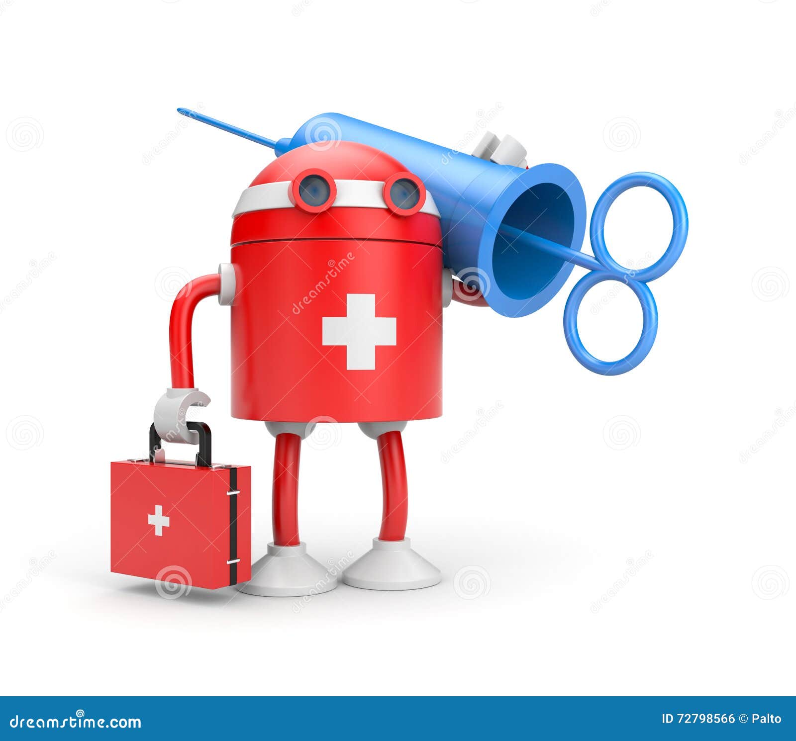 Robot Doctor With Stethoscope Vector Illustration | CartoonDealer.com ...