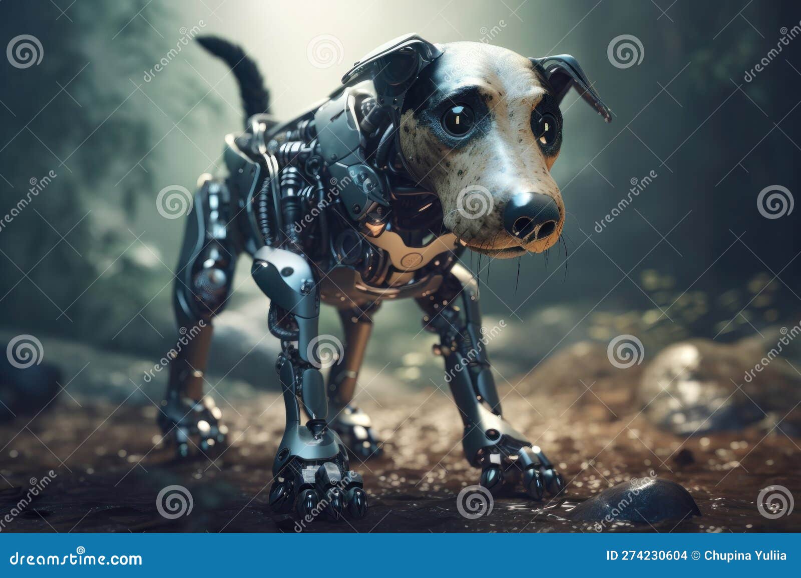 Robot dog. AI generated stock photo. Image of logo, intelligence ...
