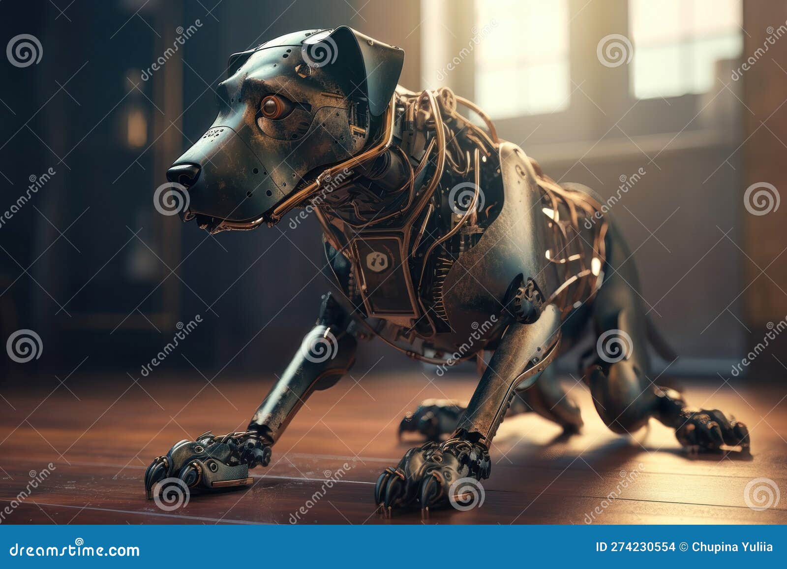 Robot dog. AI generated stock photo. Image of identity - 274230554