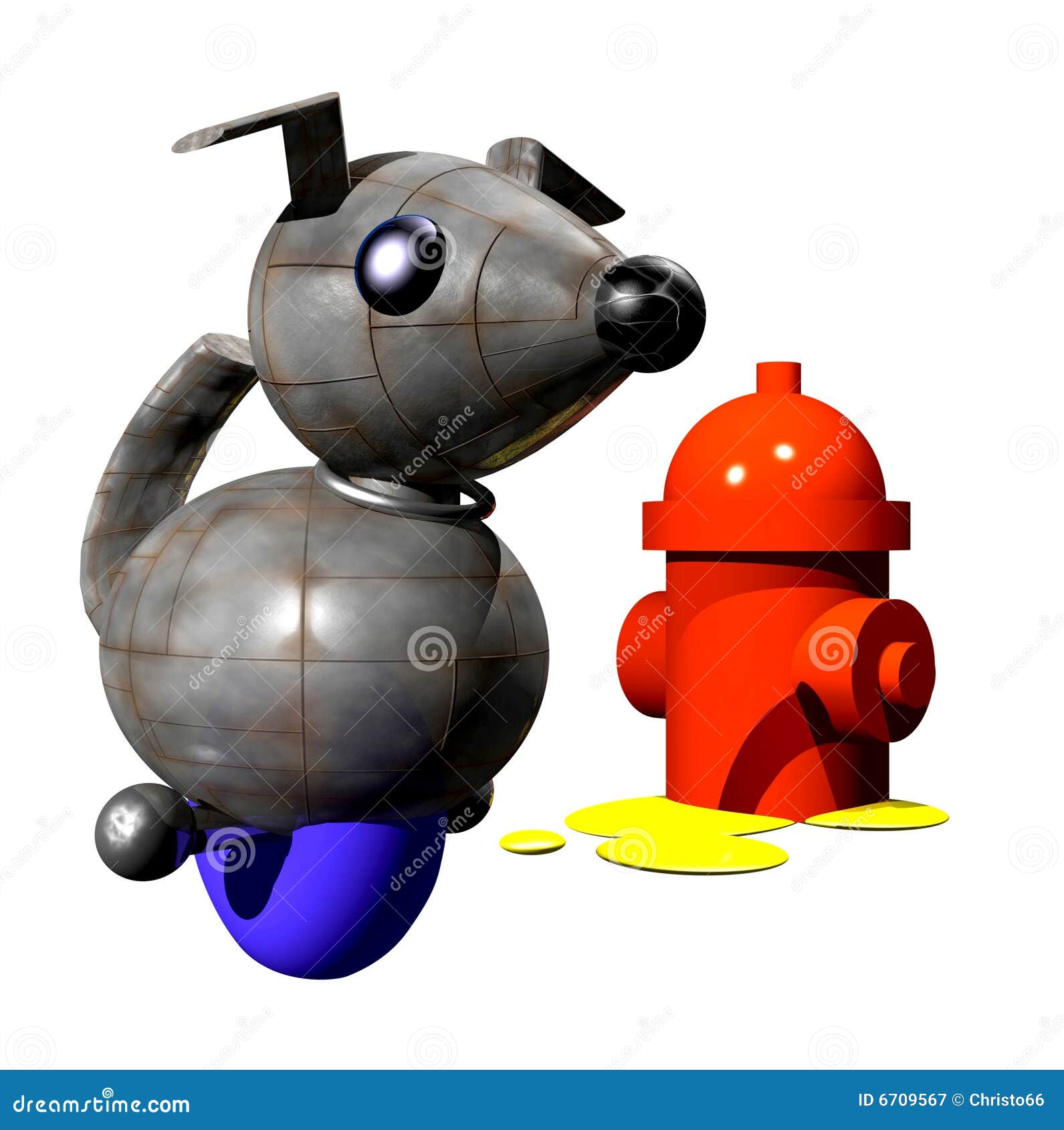 Robot Dog and Fire Hydrant stock illustration. Illustration of ...