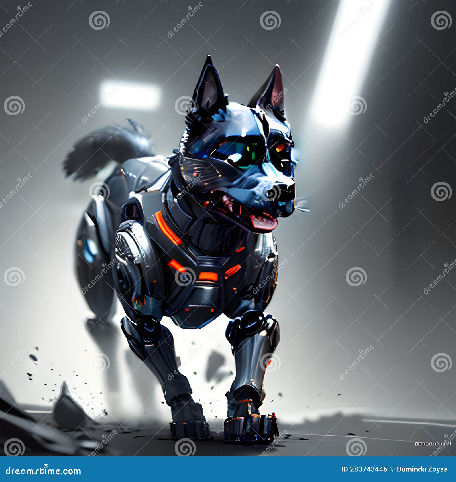 Robot Dog in the Future. Generative AI Stock Illustration ...