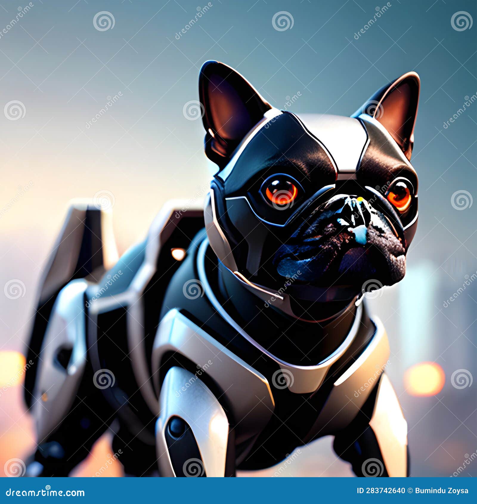 Robot Dog in the Future. Generative AI Stock Illustration ...