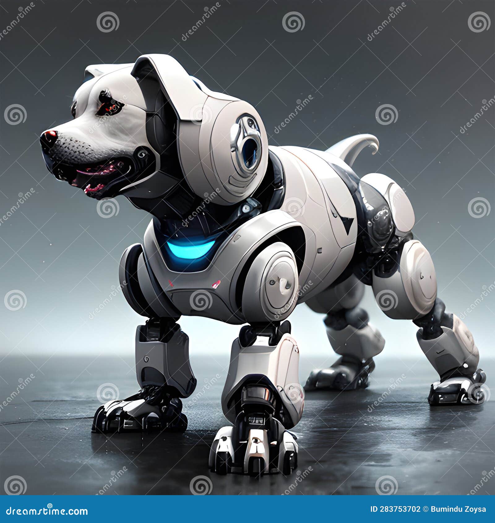 Robot Dog in the Future. Generative AI Stock Illustration ...