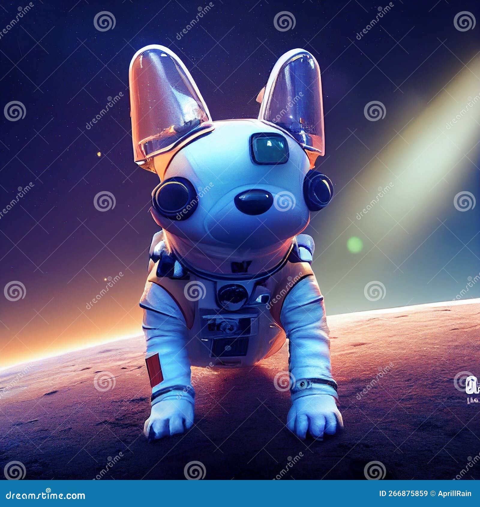 Robot Dog in space stock illustration. Illustration of friend - 266875859