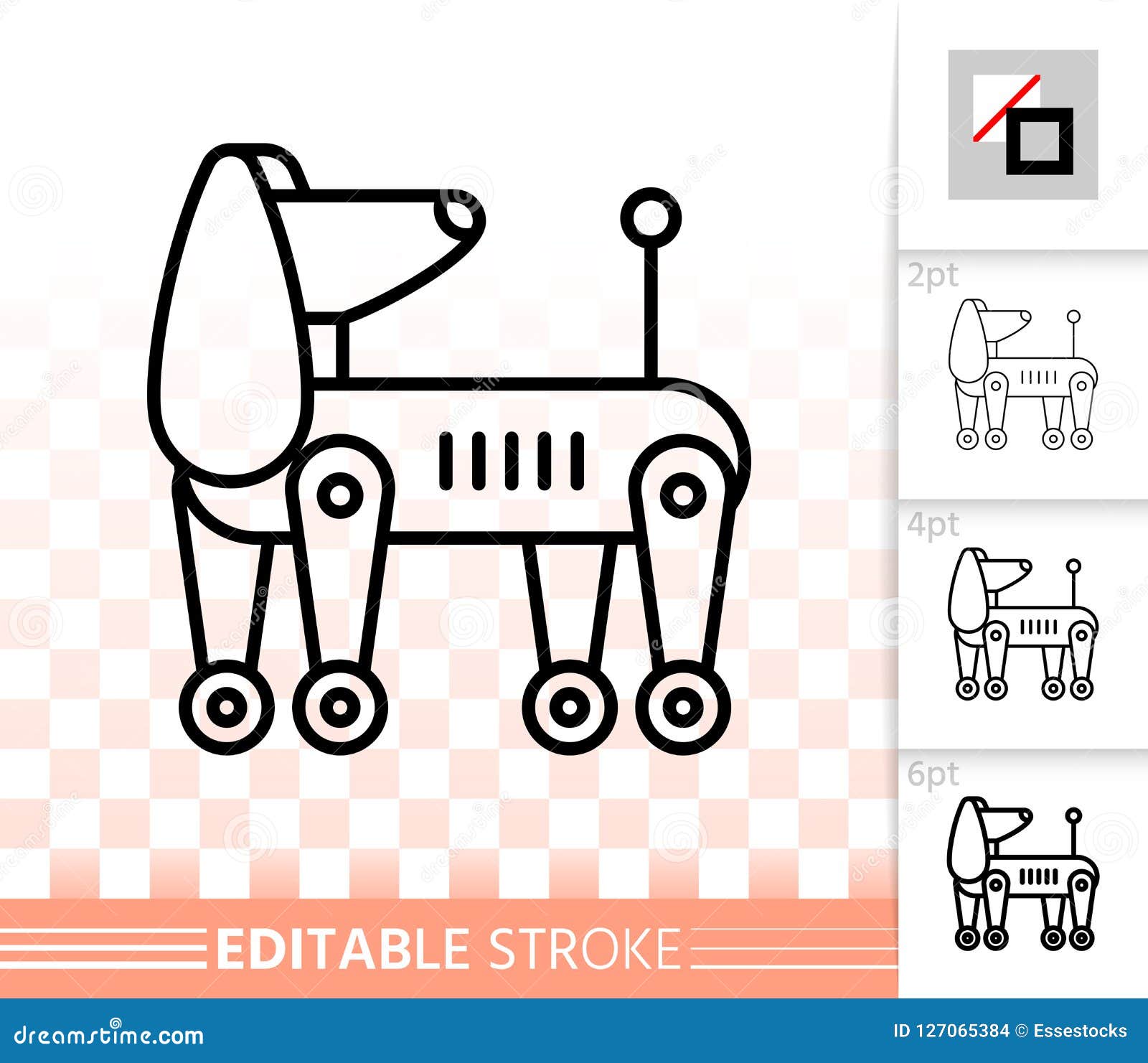 Robot Dog Simple Black Line Vector Icon Stock Vector - Illustration of ...