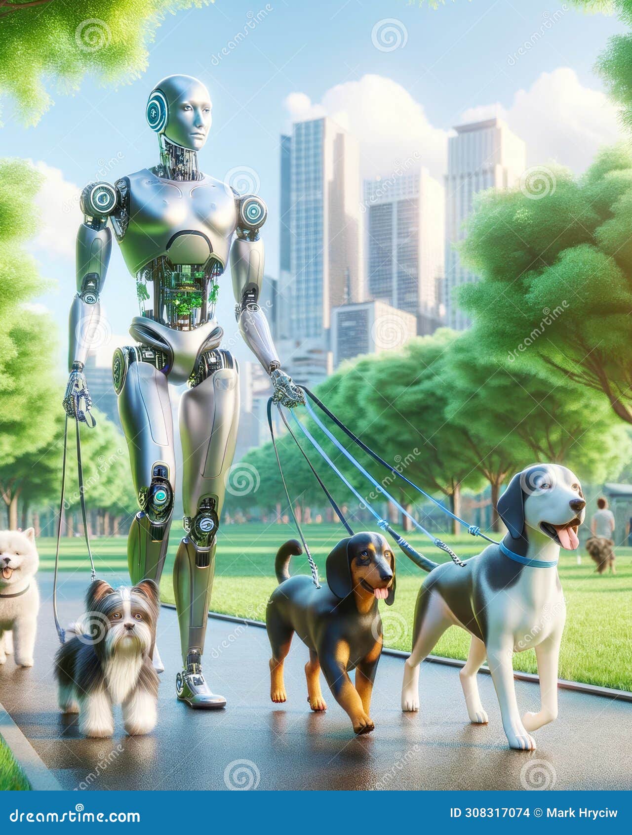 Robot Dog Walker Trainer Futuristic Artificial Intelligence Pets ...