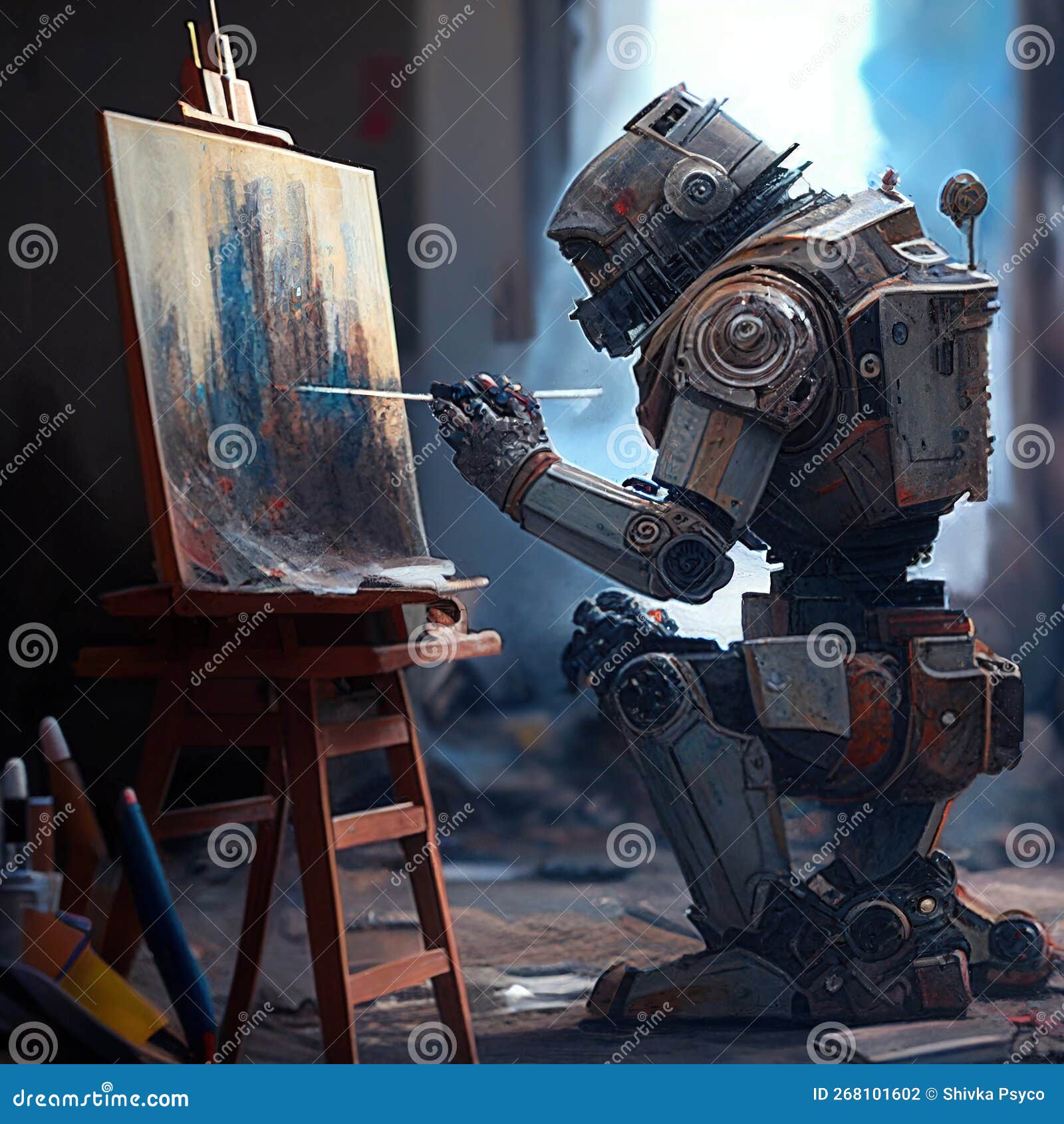 Robot Doing Painting Machine Learning and Artificial Intelligence Stock ... Robot Doing Painting Machine Learning and Artificial Intelligence Stock ...