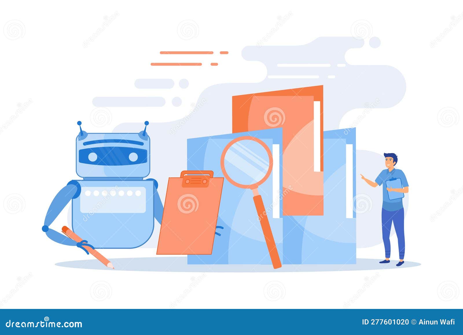 Robot Doing Repeatable Tasks with a Lot of Folders and Magnifier ...