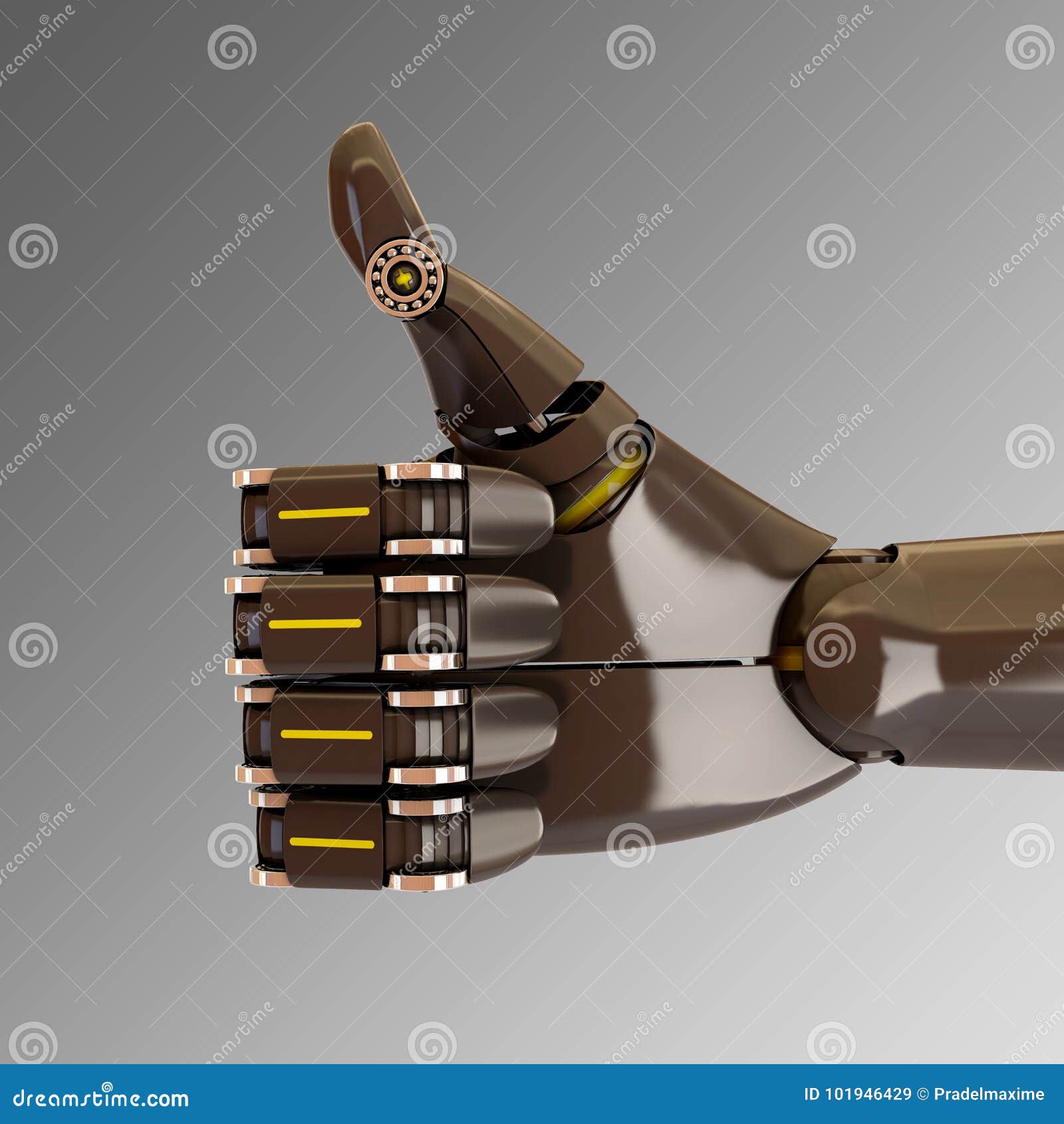 Robot Doing Thumb Up Gesture Stock Illustration - Illustration of ...