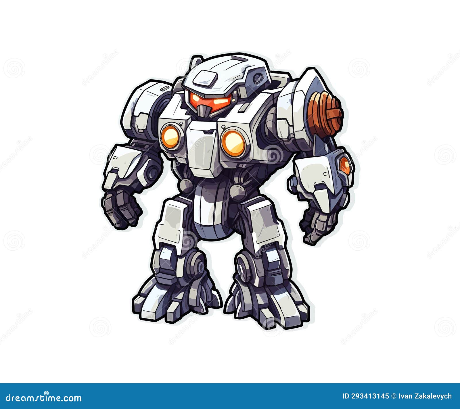 Robot. Doodle Inspired Mecha Cartoon Stock Illustration - Illustration ...