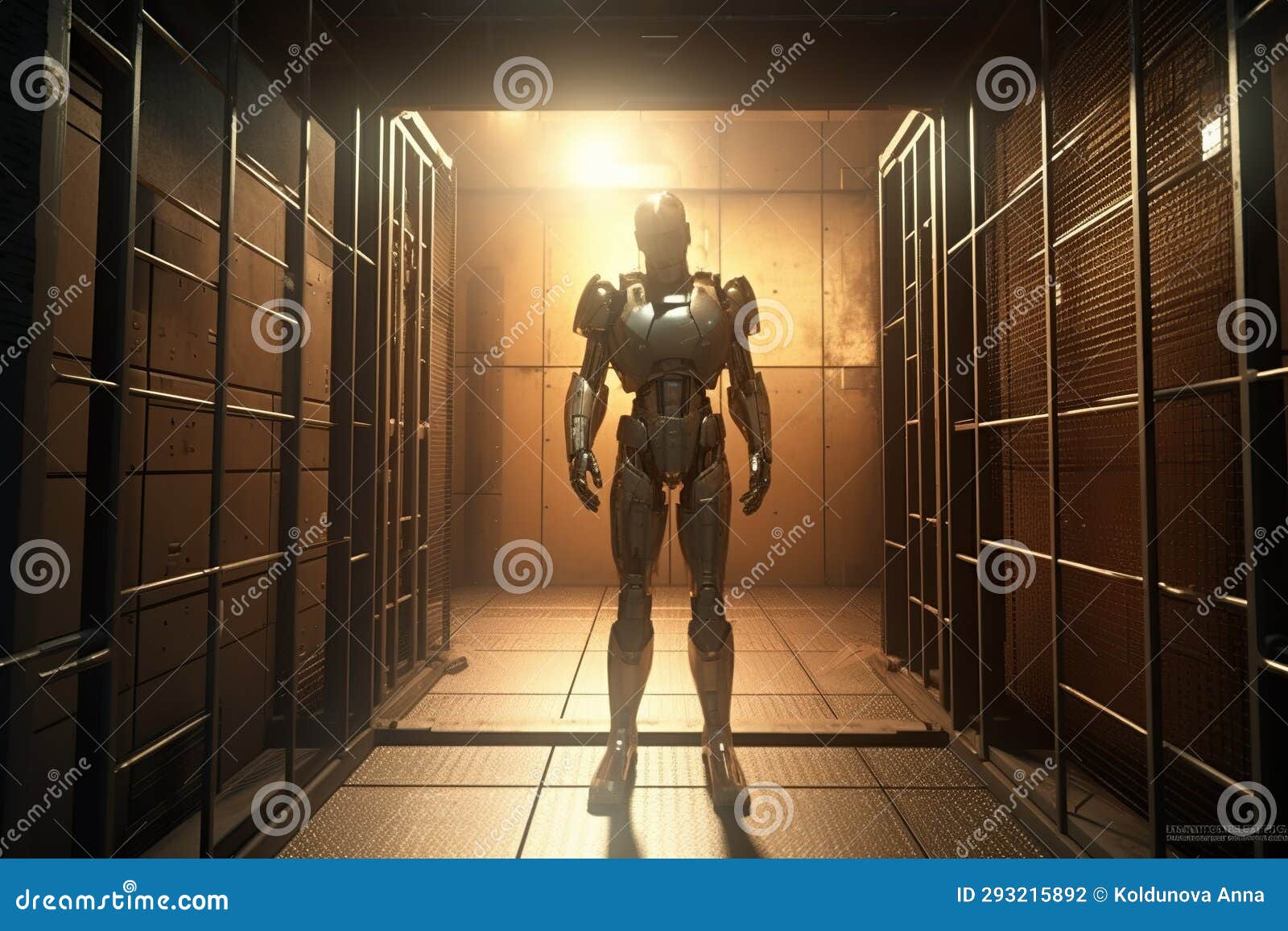 Robot Dressed As a Prisoner in Prison Stock Photo - Image of futuristic ...