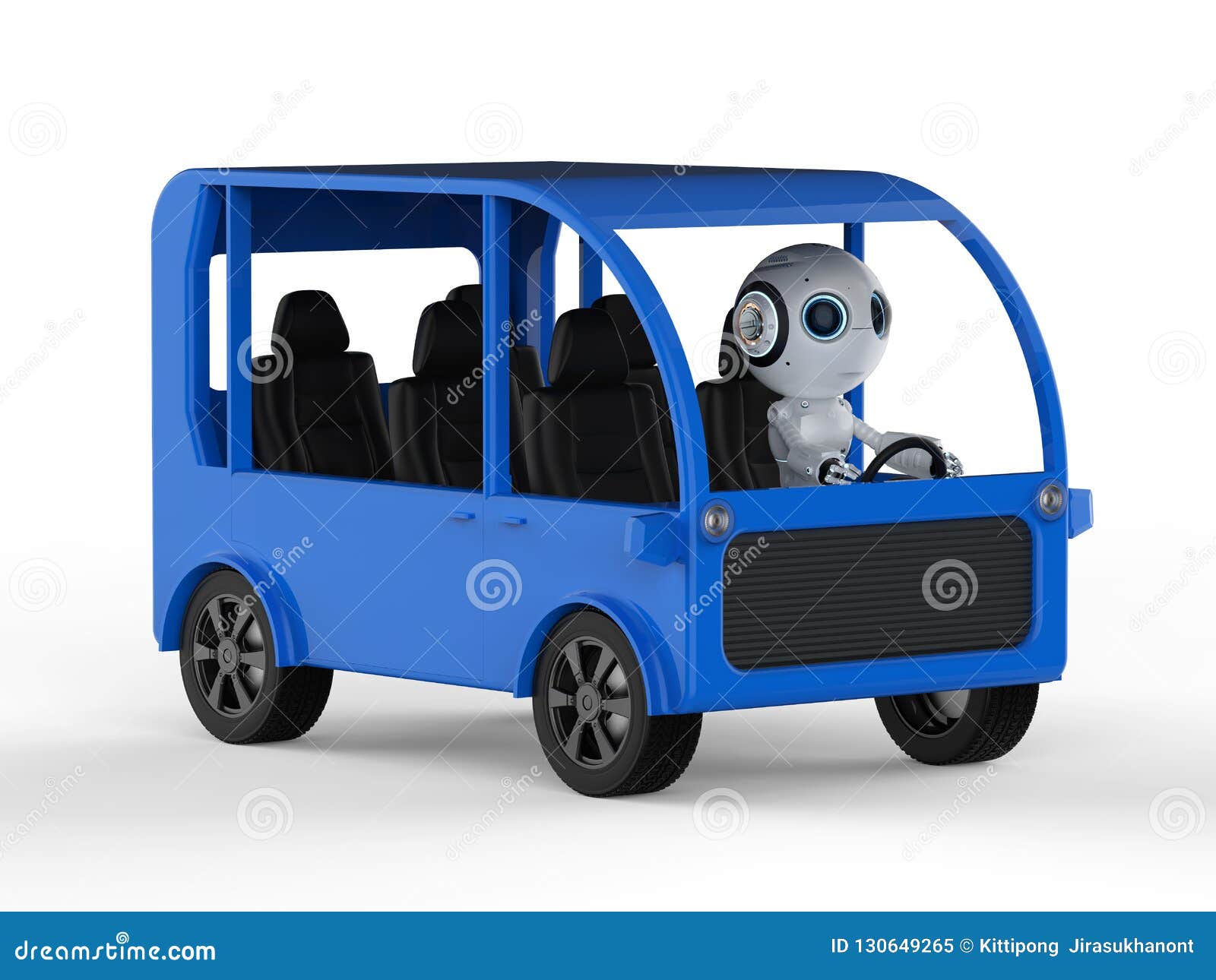 Robot drive bus stock illustration. Illustration of minivan - 130649265