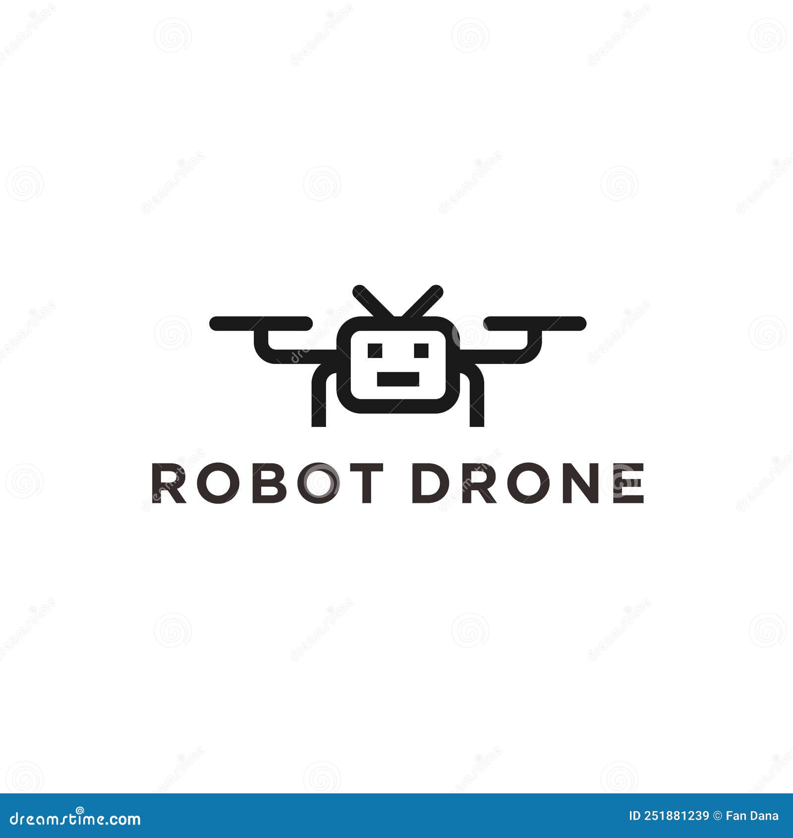 Robot Drone Logo Design Vector Illustration Stock Vector - Illustration ...