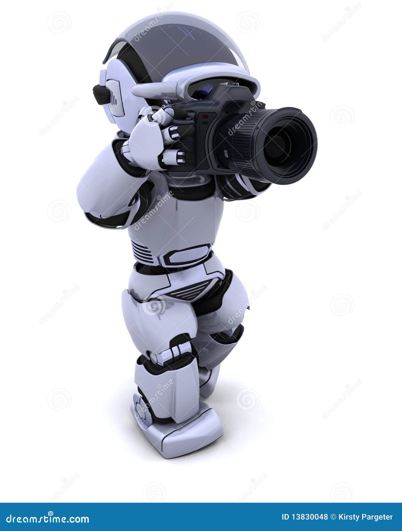 Robot with DSLR Camera stock illustration. Illustration of shutter ...