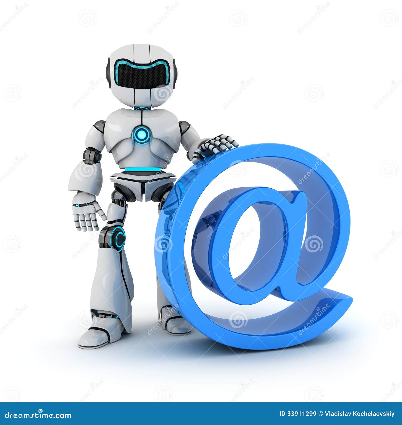Robot e @ illustrazione di stock. Illustrazione di segno - 33911299