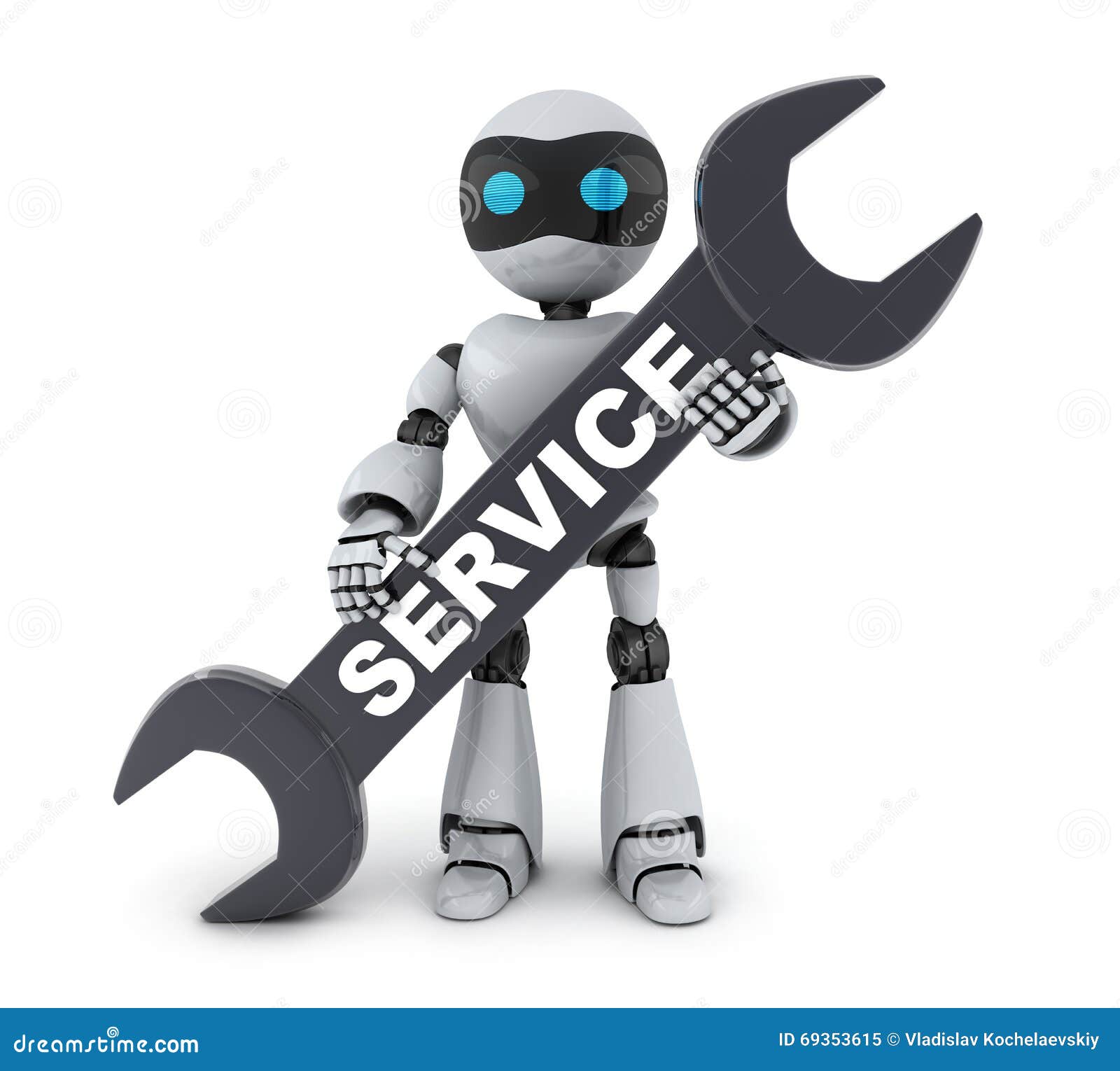 Robot e segno di servizio illustrazione di stock. Illustrazione di ...