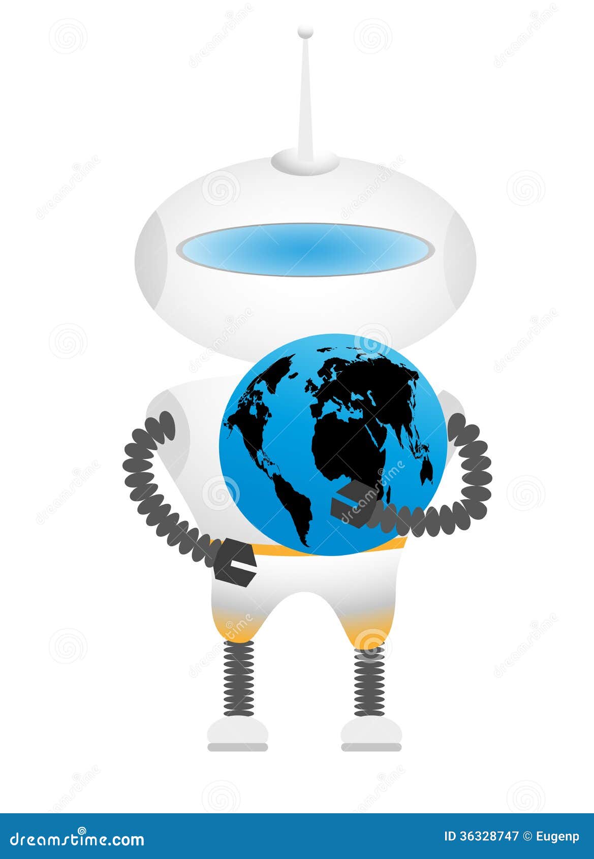 Robot with Earth stock vector. Illustration of sphere - 36328747