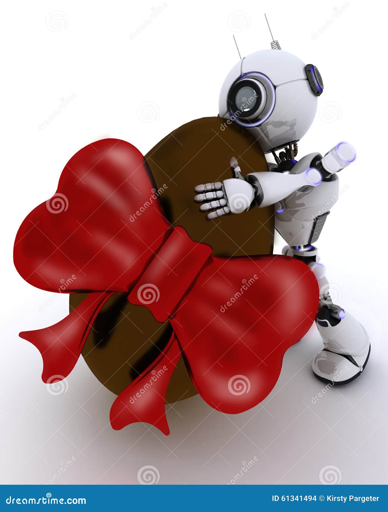 Robot with easter egg stock illustration. Illustration of chocolate ...
