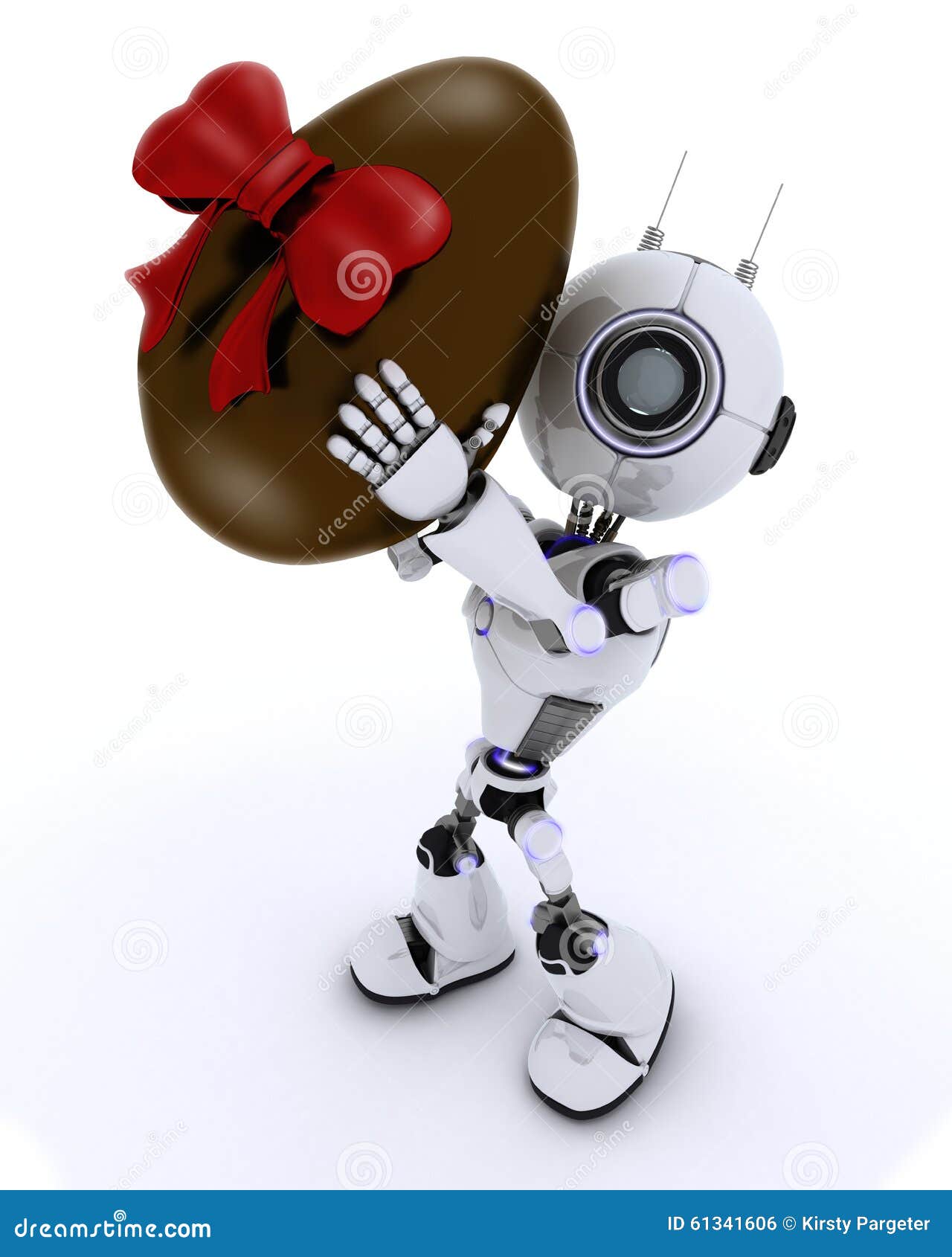 Robot with easter egg stock illustration. Illustration of electronics ...