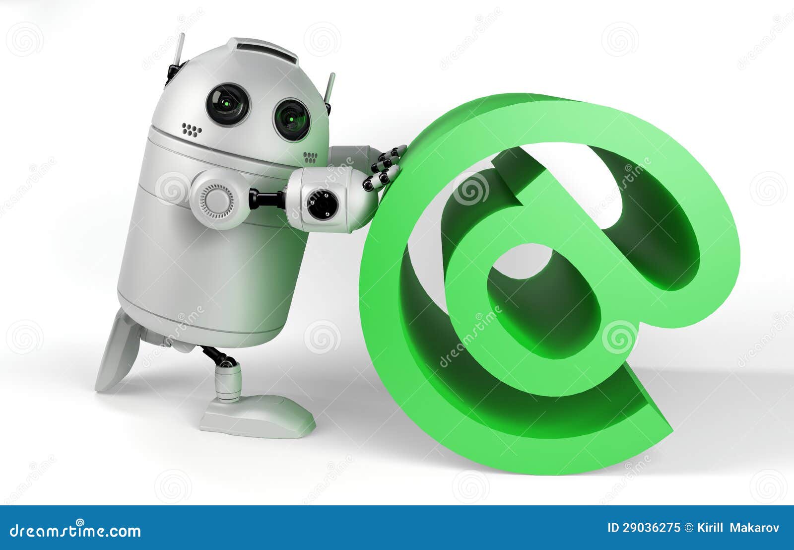 Robot With Email Sign stock illustration. Illustration of future - 29036275