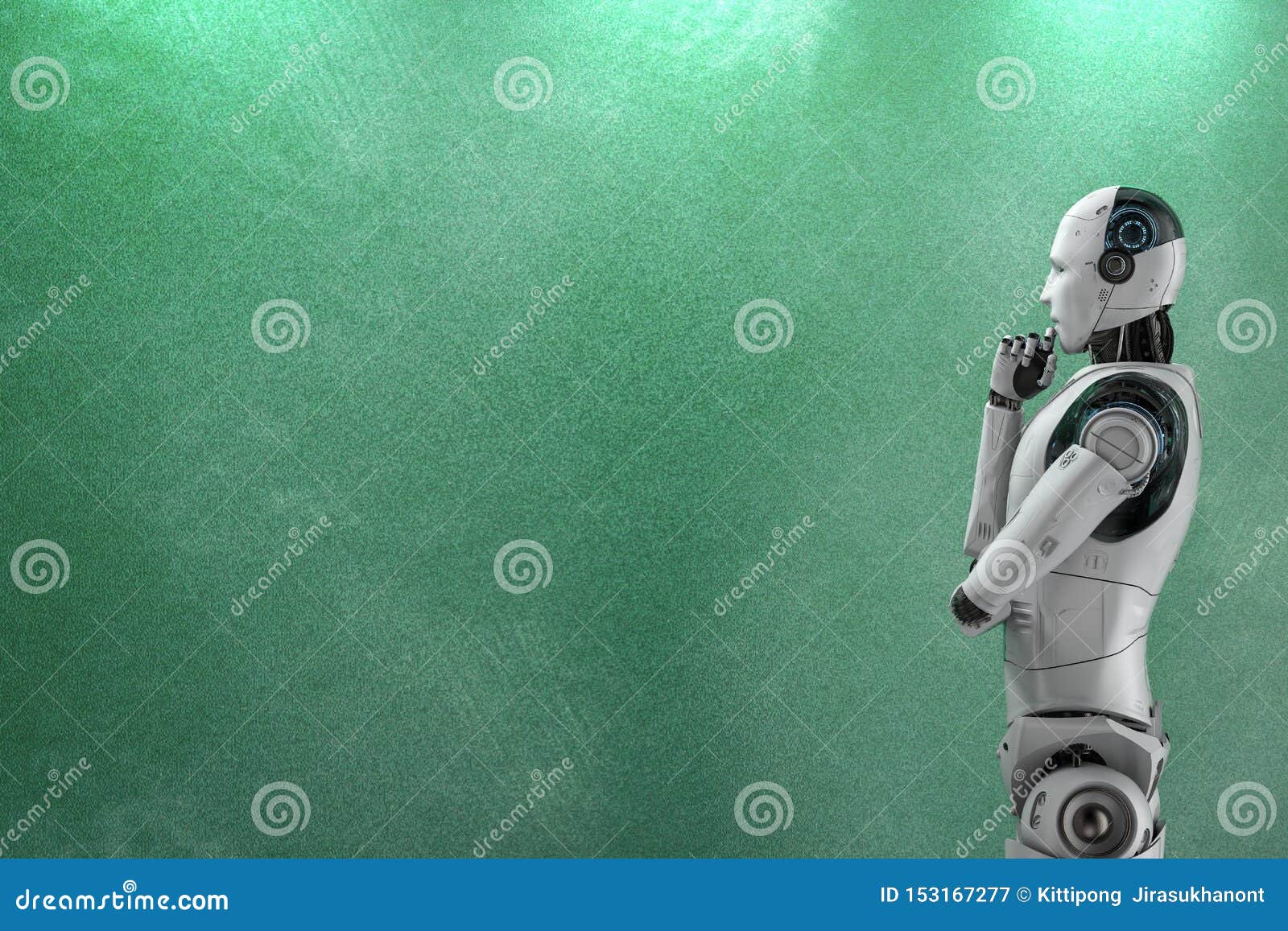 Robot with Empty Blackboard Stock Illustration - Illustration of ...