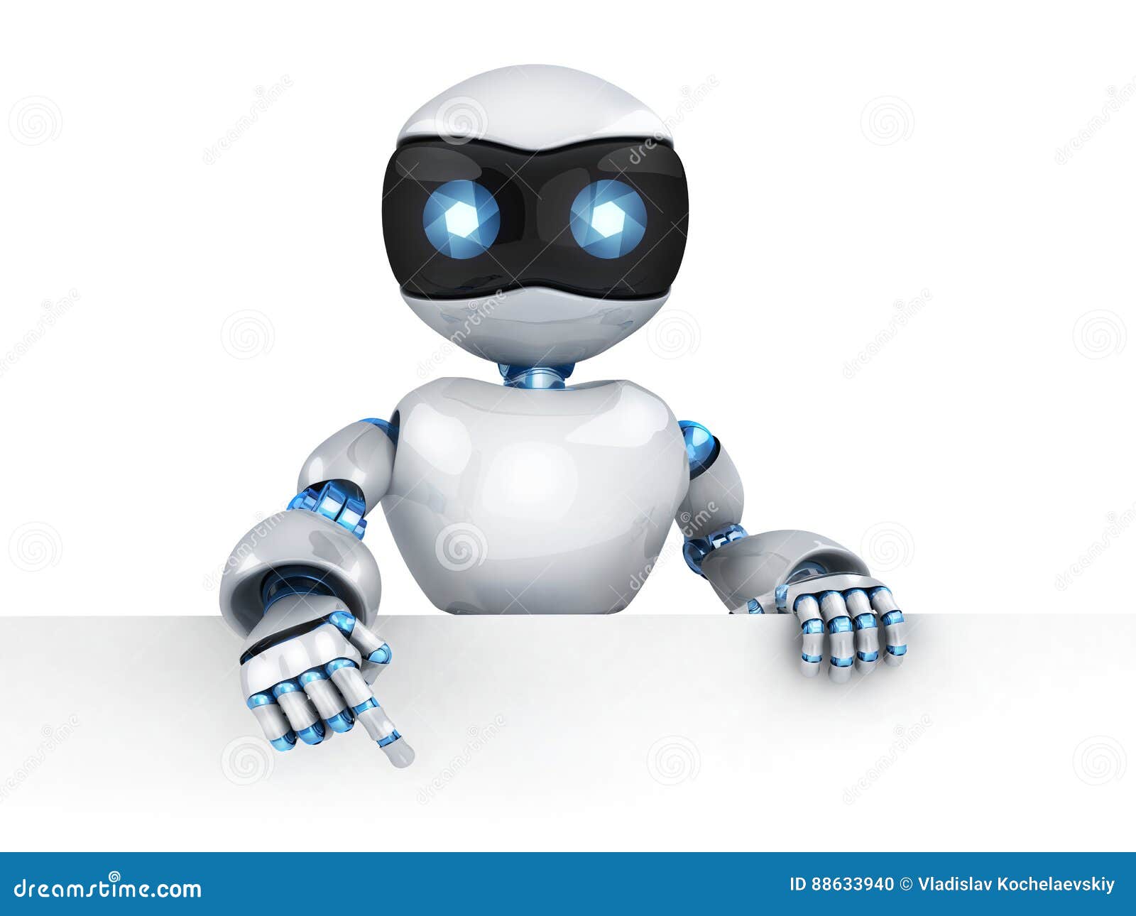 Robot and empty blank stock illustration. Illustration of presentation ...