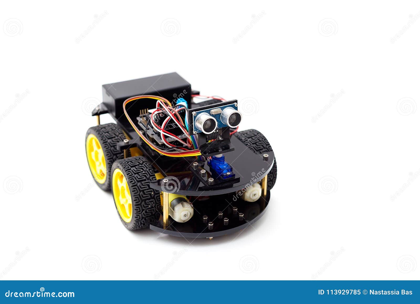 Robot En Las Ruedas En Un Fondo Blanco Inteligencia Artificial Imagen ...