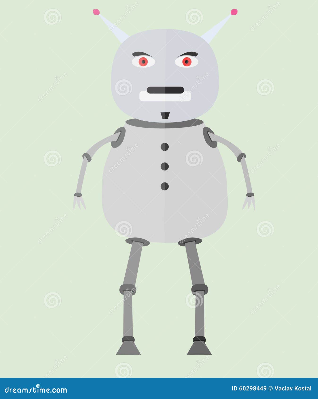 Robot enojado del vector ilustración del vector. Ilustración de ...