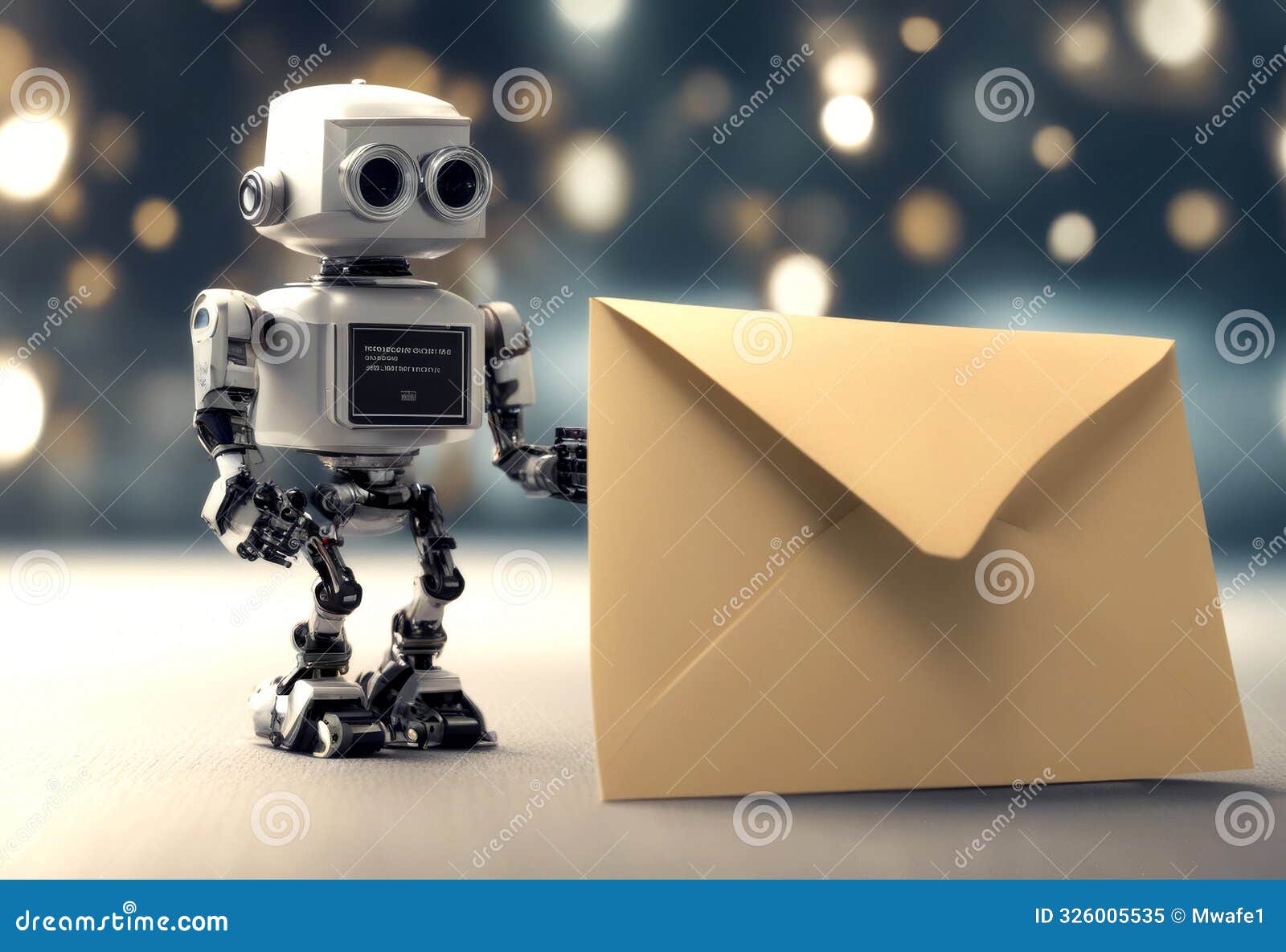Robot Envelope Running Three-dimensional Man Concept Message Letter ...