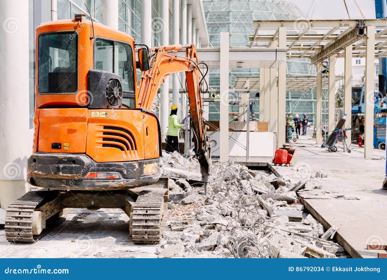 Robot Equipment is Destroying the Floor in Construction Zone Editorial ...