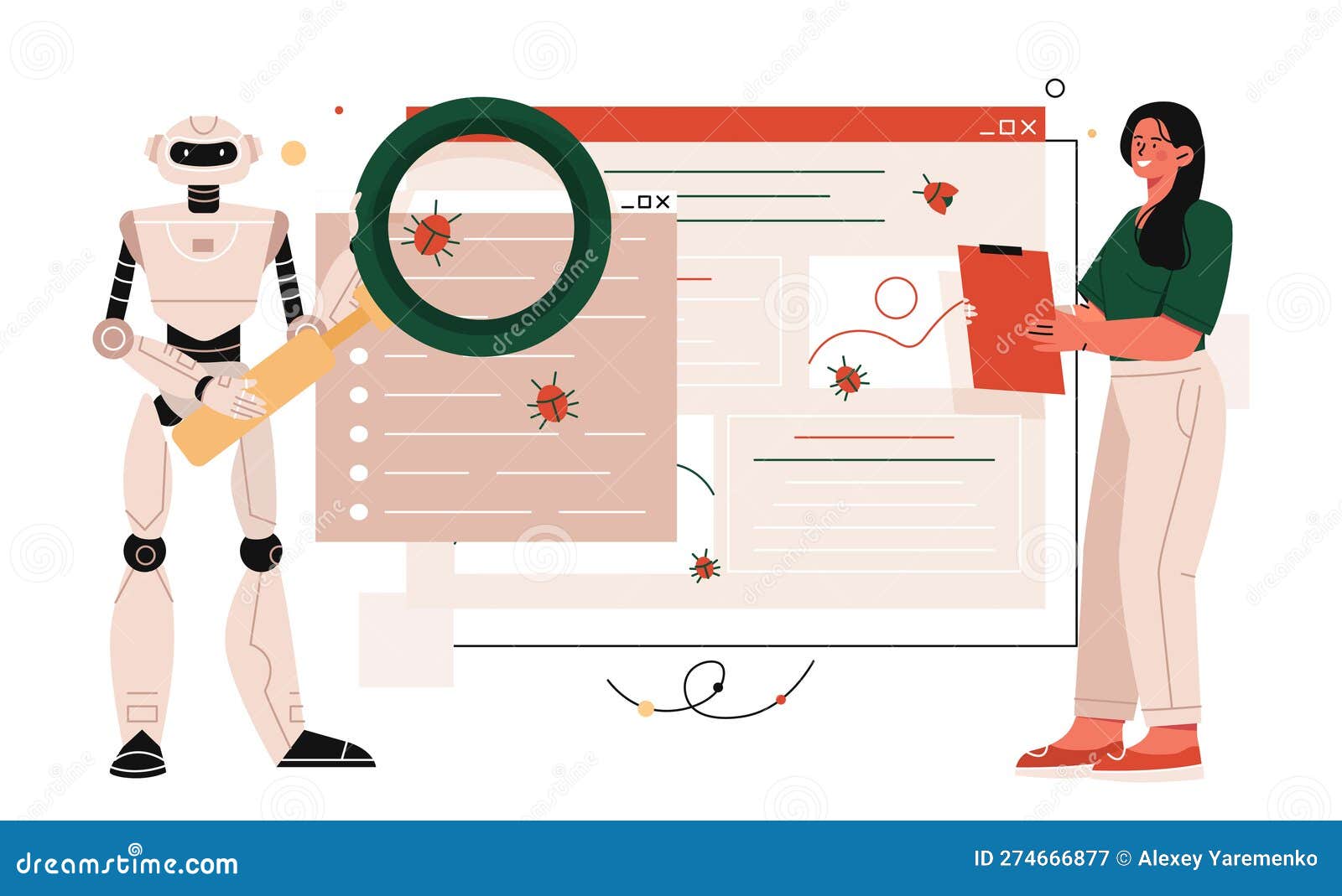 Robot error concept stock illustration. Illustration of look - 274666877