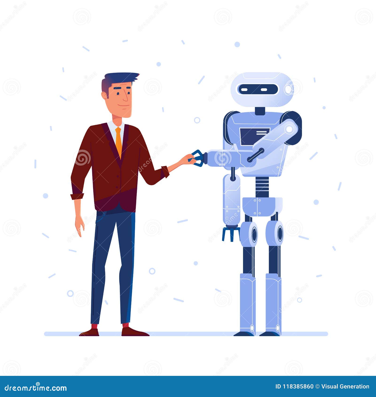 Robot Et Humain Se Serrant La Main Illustration de Vecteur ...